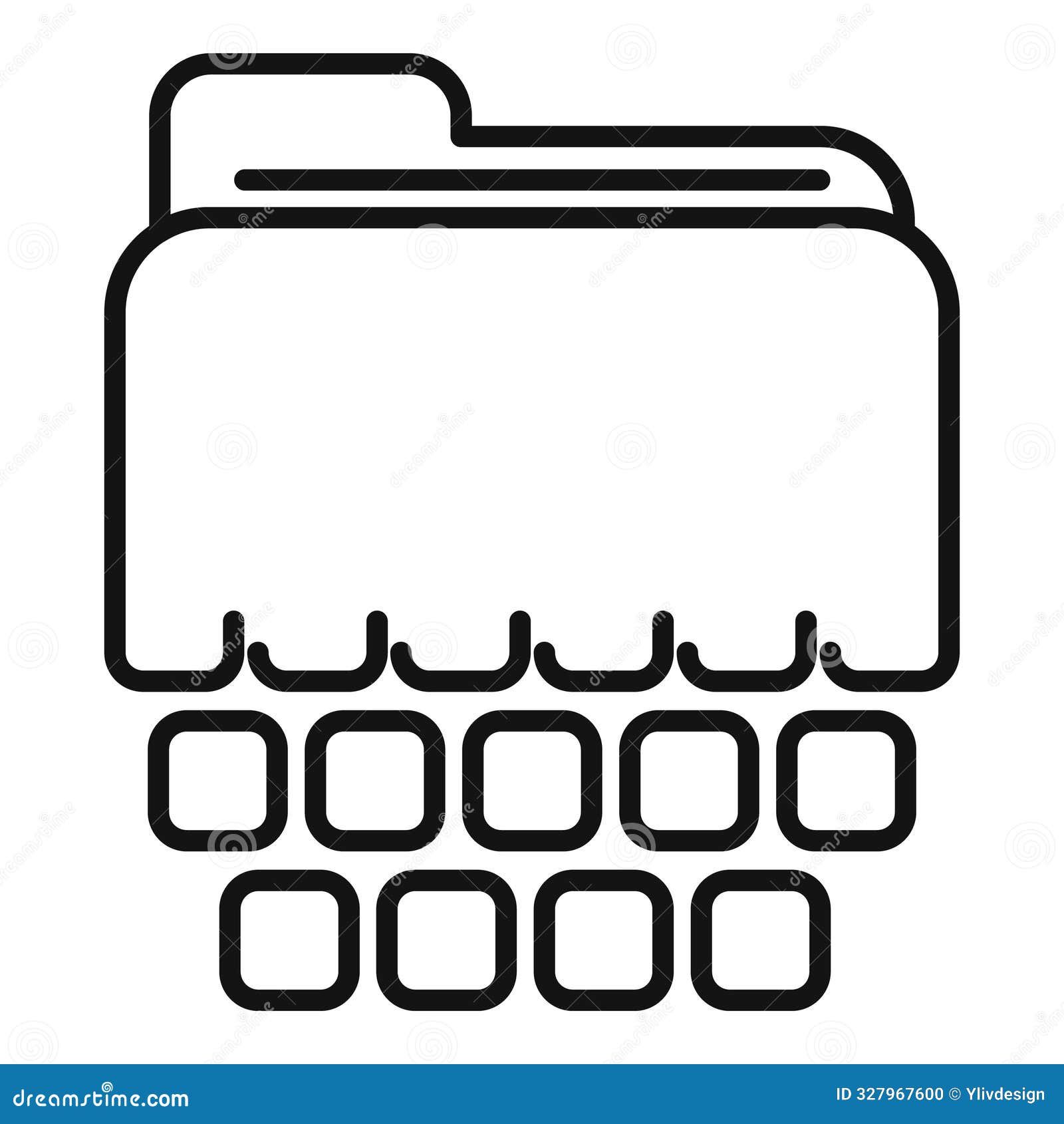 File Folder Connected To Computer Keyboard Showing Data Storage Concept ...