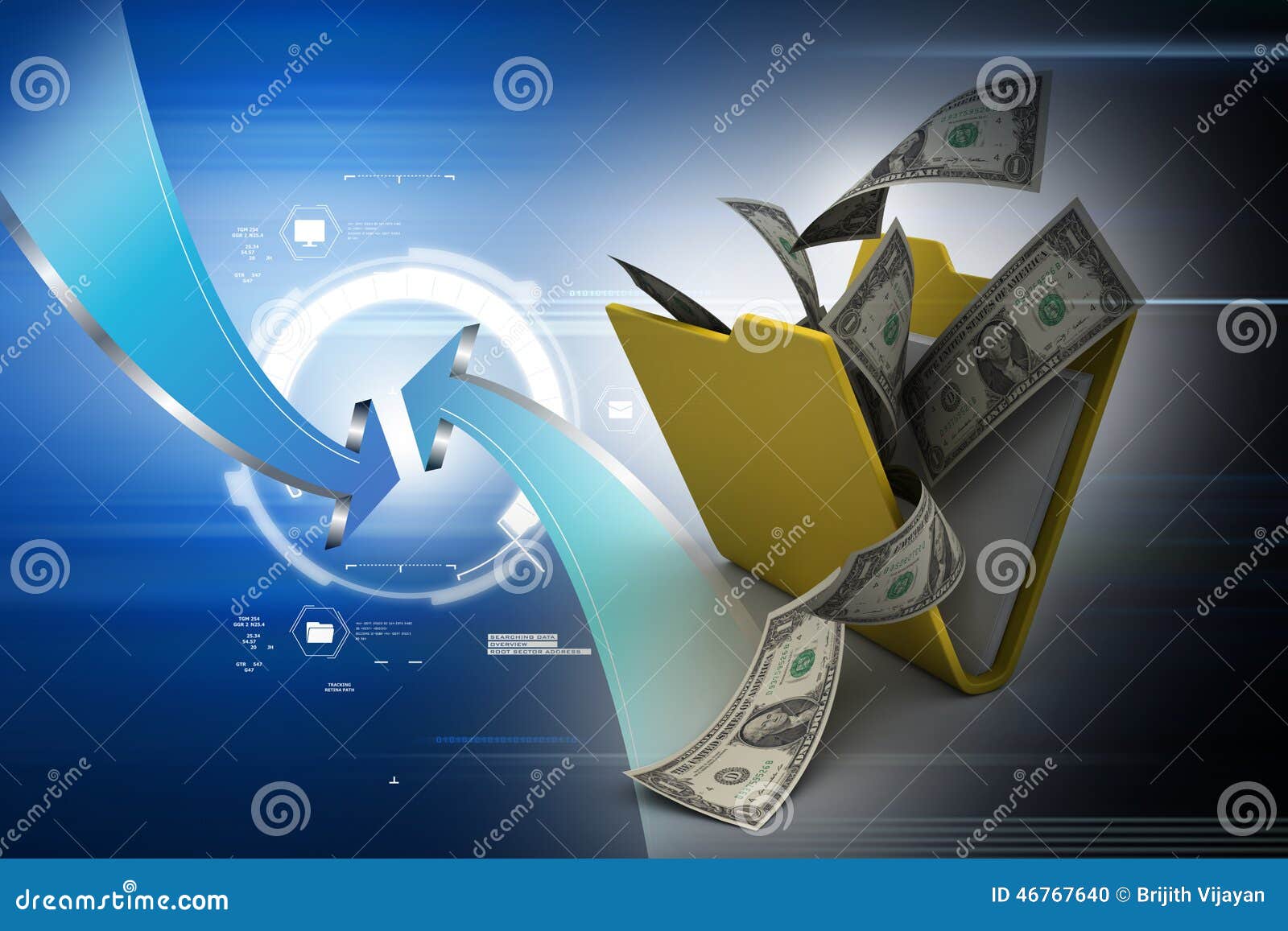 File folder with currency stock illustration. Illustration of concept ...