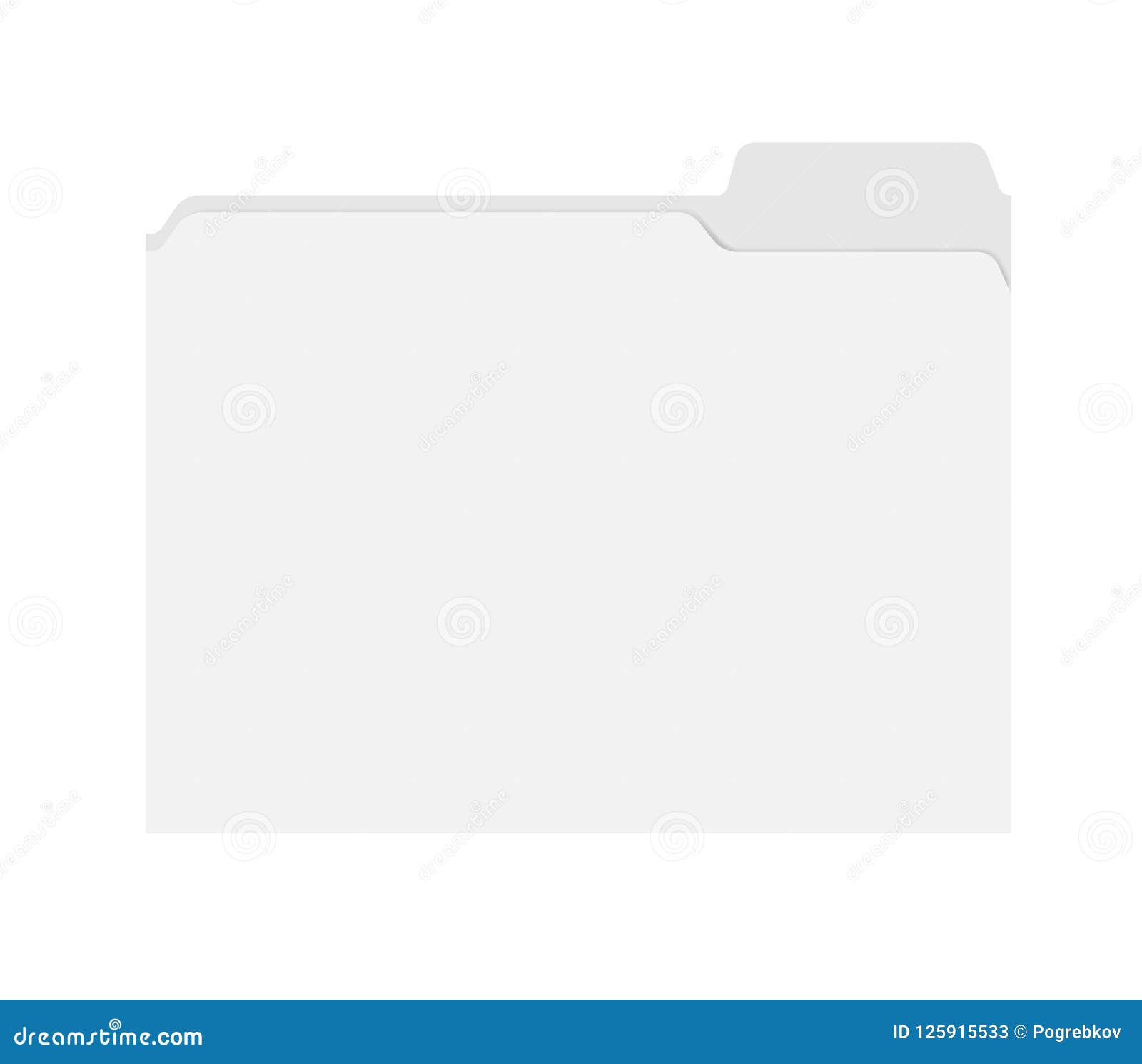File Folder with Cut Tab Isolated on White Background, Template Stock ...