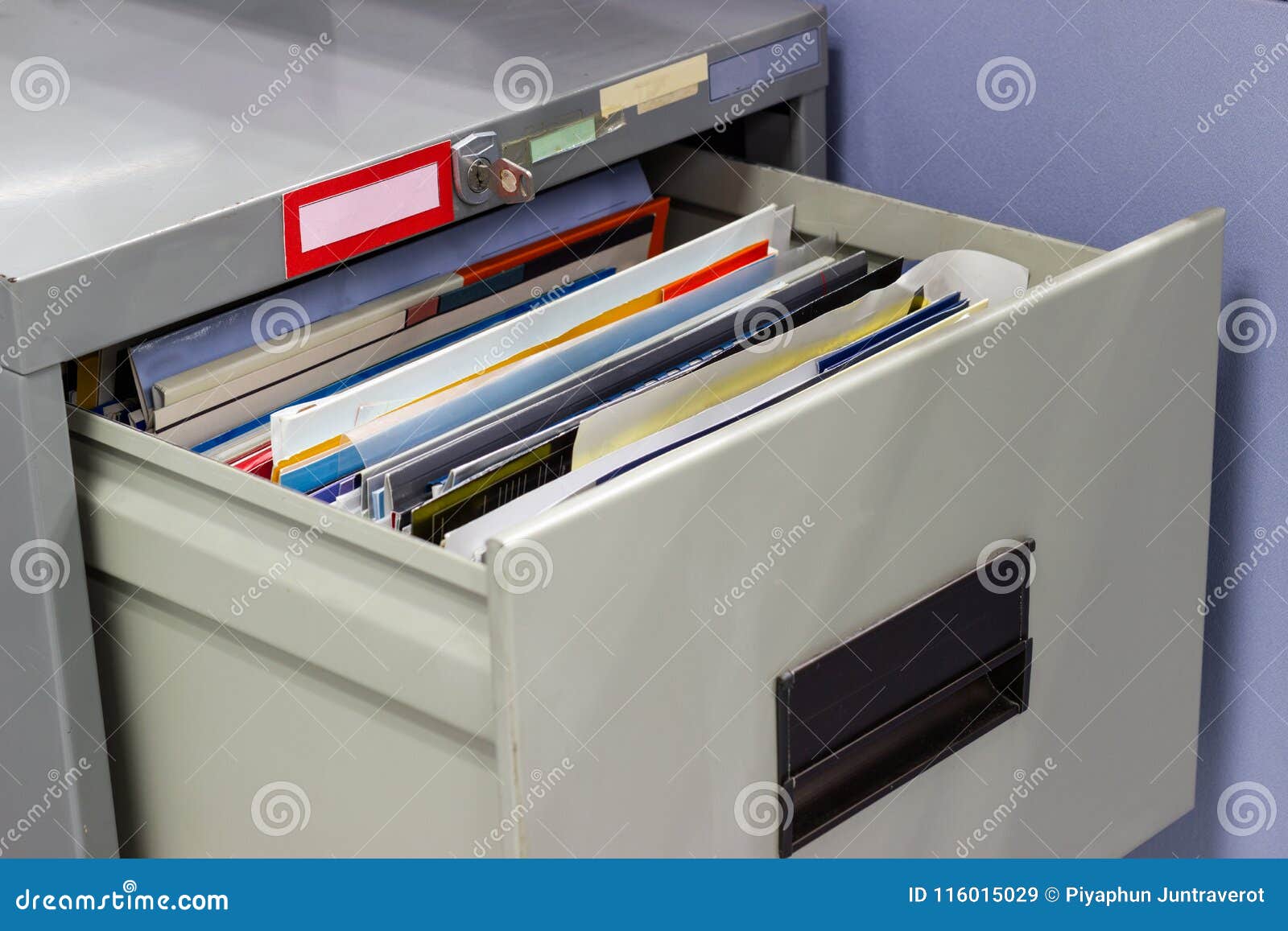 File Folder Documents in a File Cabinet Retention Stock Image - Image ...