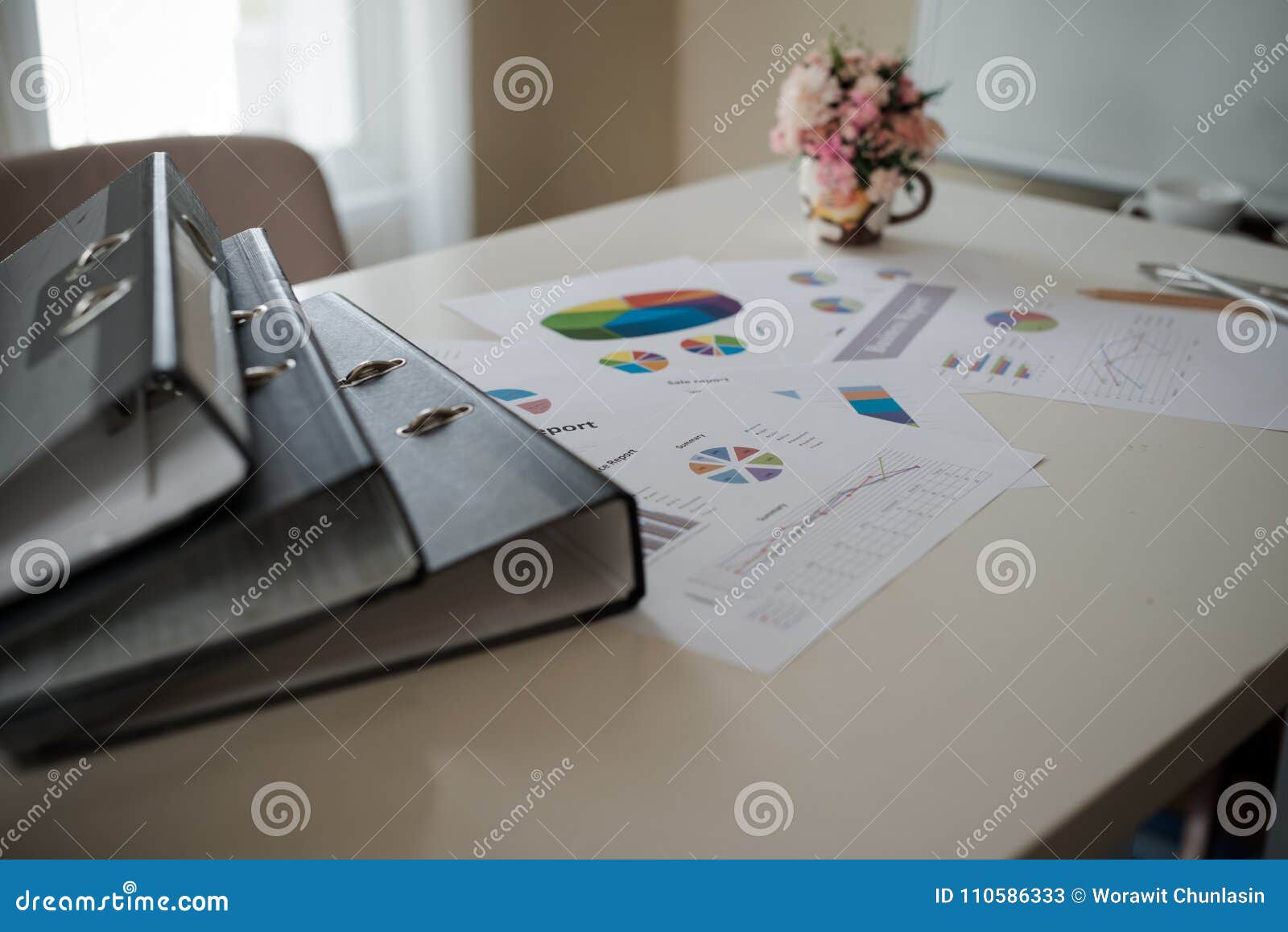 File Folder with Documents on the Desk Related To Business Functions ...