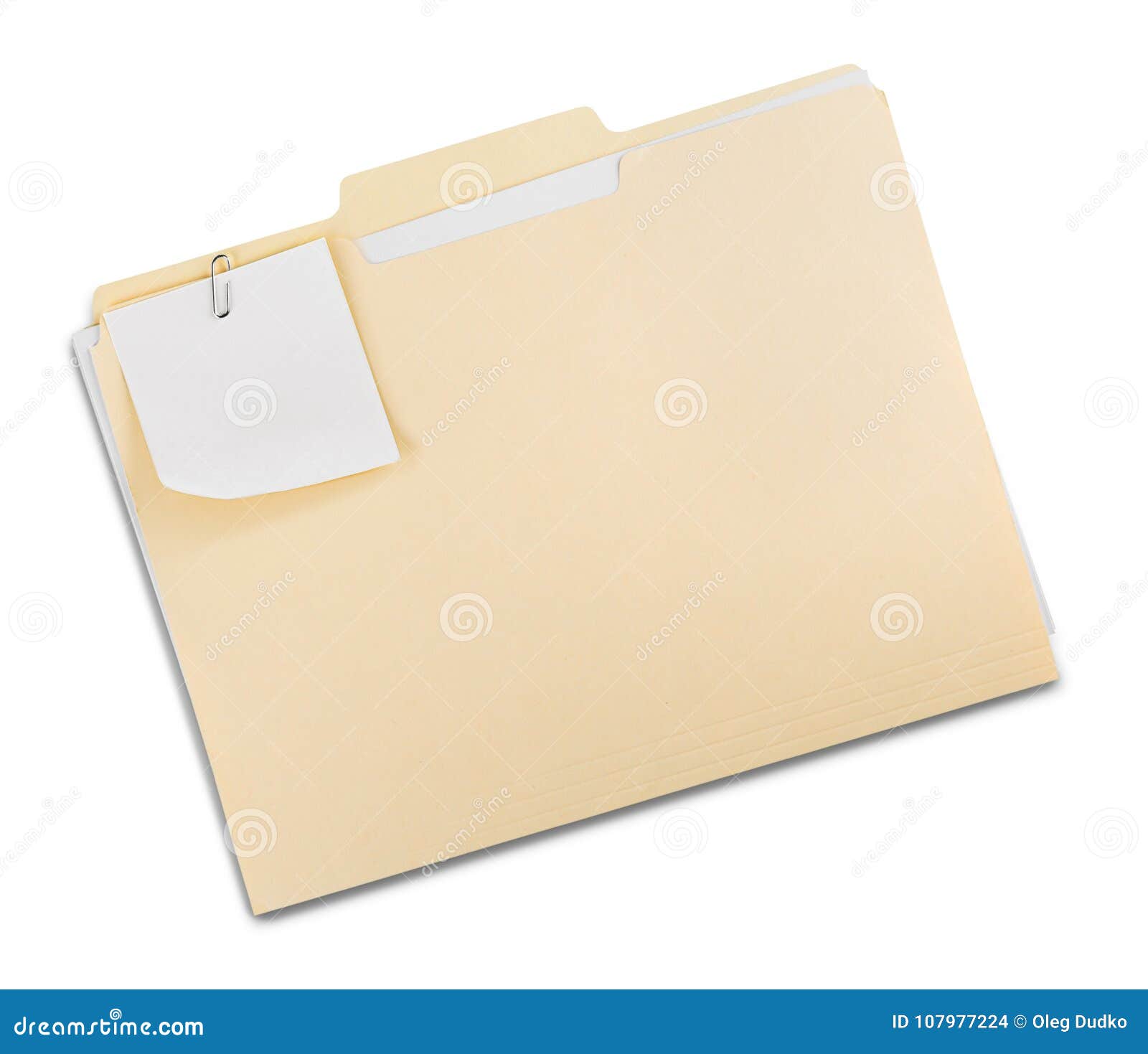 File Folder with Documents and Note Stock Photo - Image of storage ...