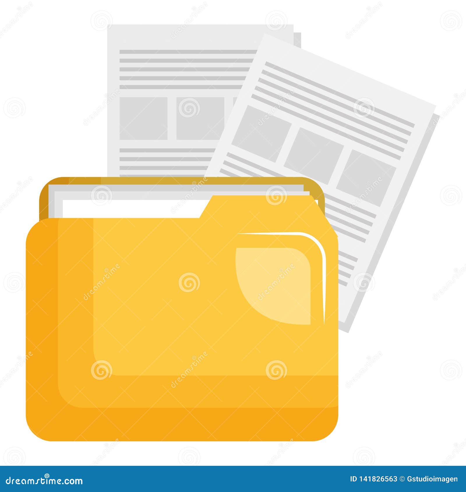 File folder with documents stock vector. Illustration of concept ...