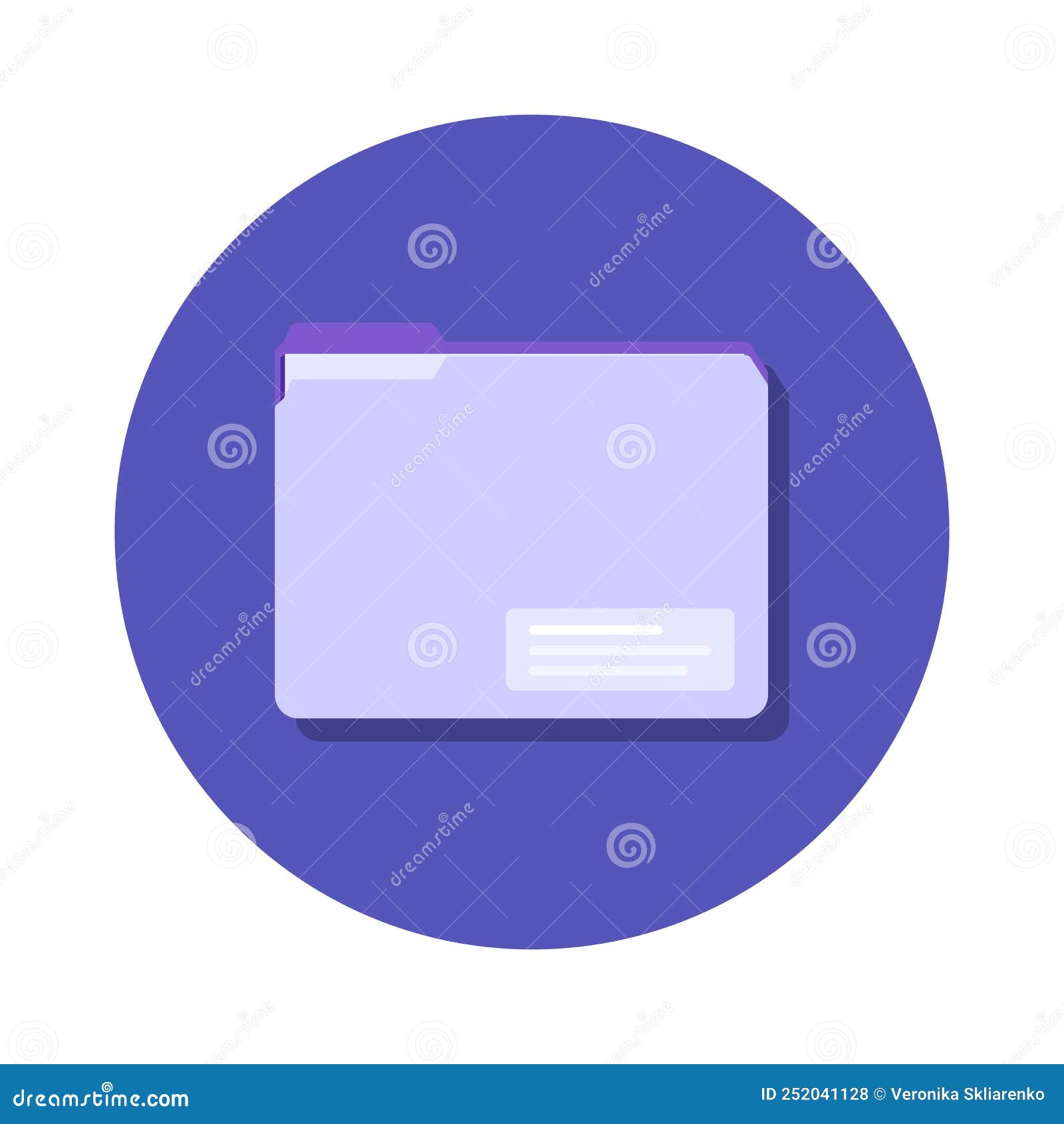 File Folder Flat Vector Illustration Isolated on Blue Background. Stock ...
