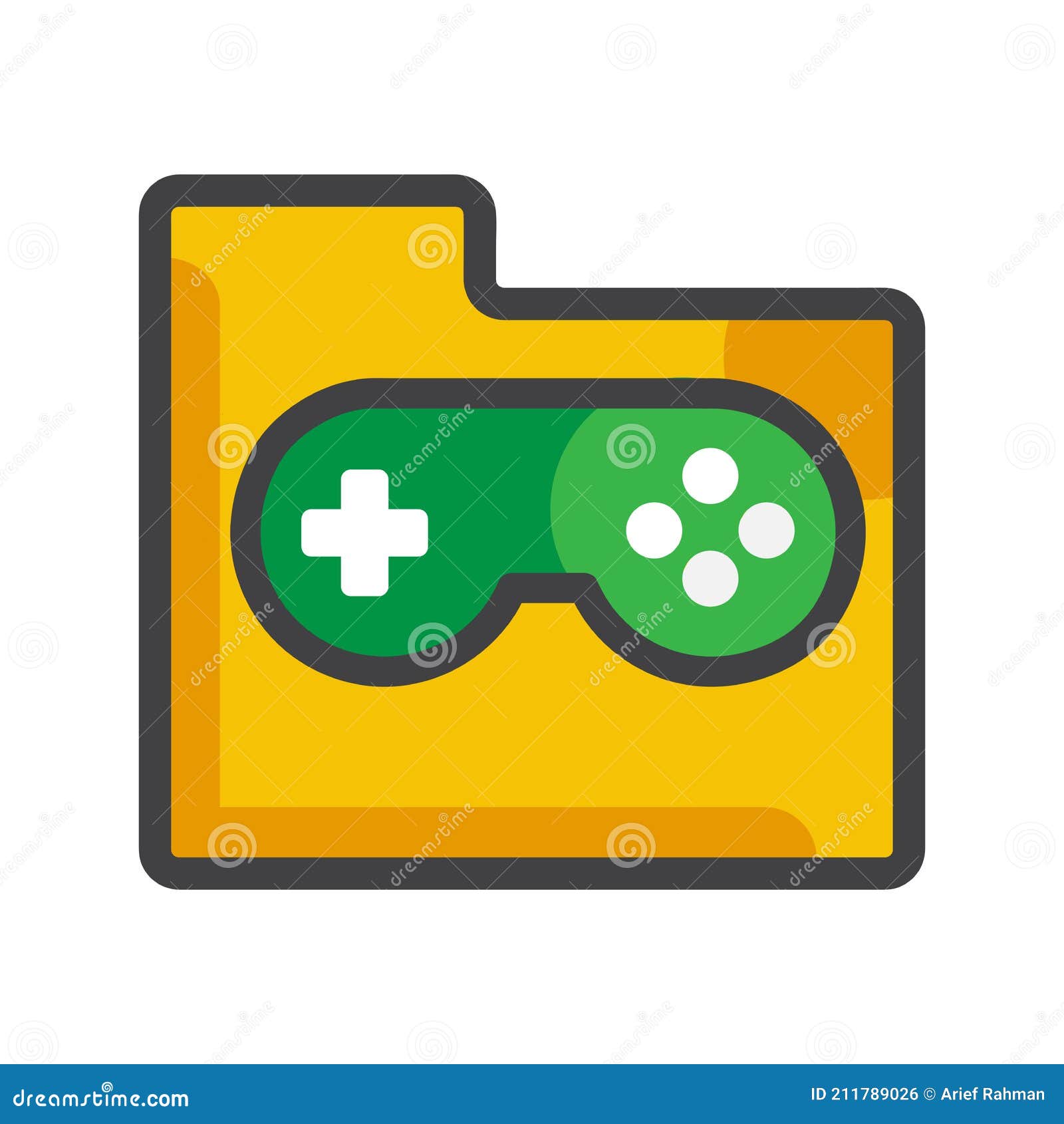 File Folder with Game Icon. File Folder Illustration. Flat Vector Icon ...