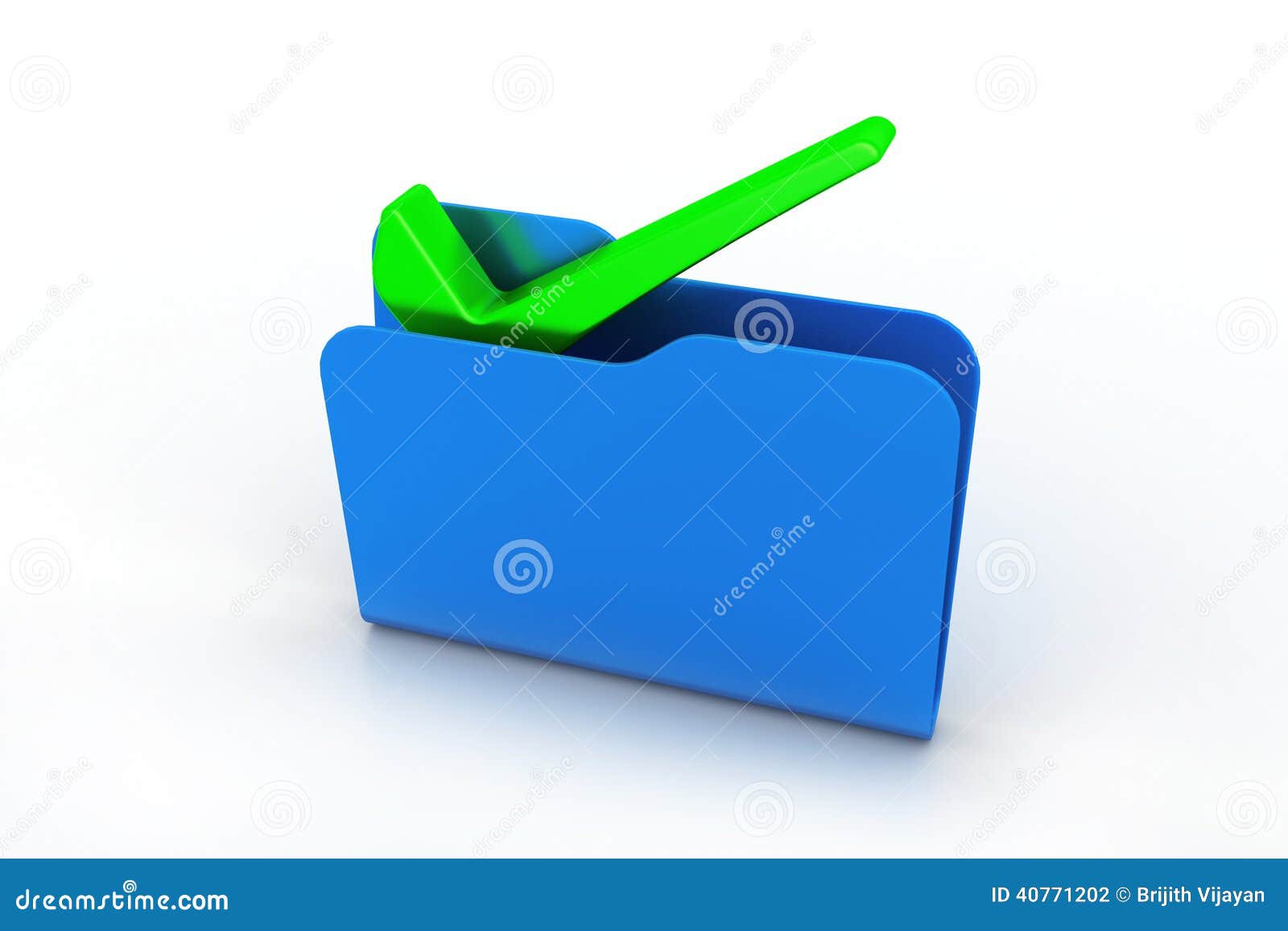 File Folder With Green Check Mark Stock Illustration - Illustration of ...