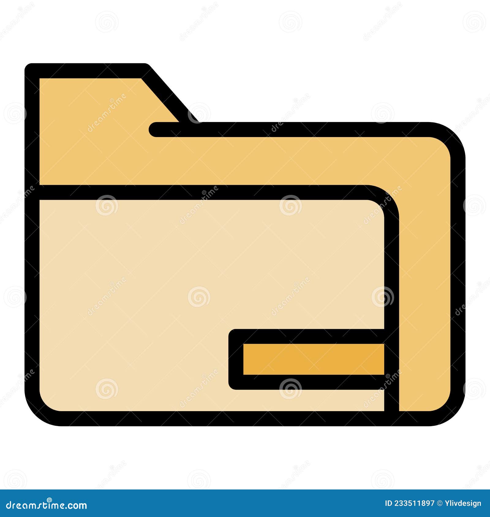 File Folder Icon Color Outline Vector Stock Vector - Illustration of ...