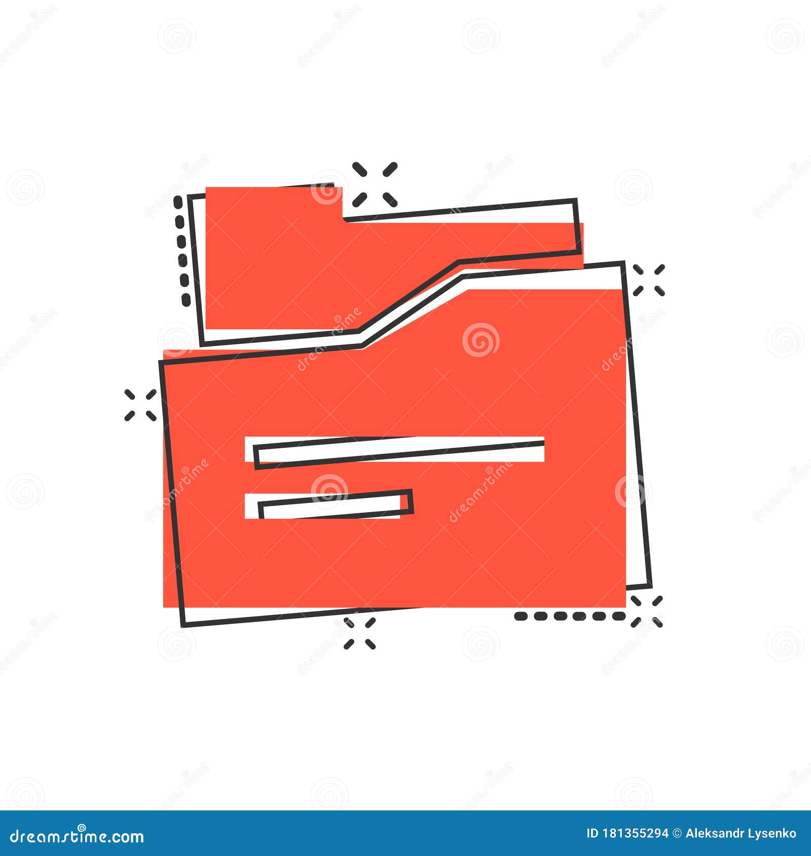 File Folder Icon in Comic Style. Documents Archive Cartoon Vector ...