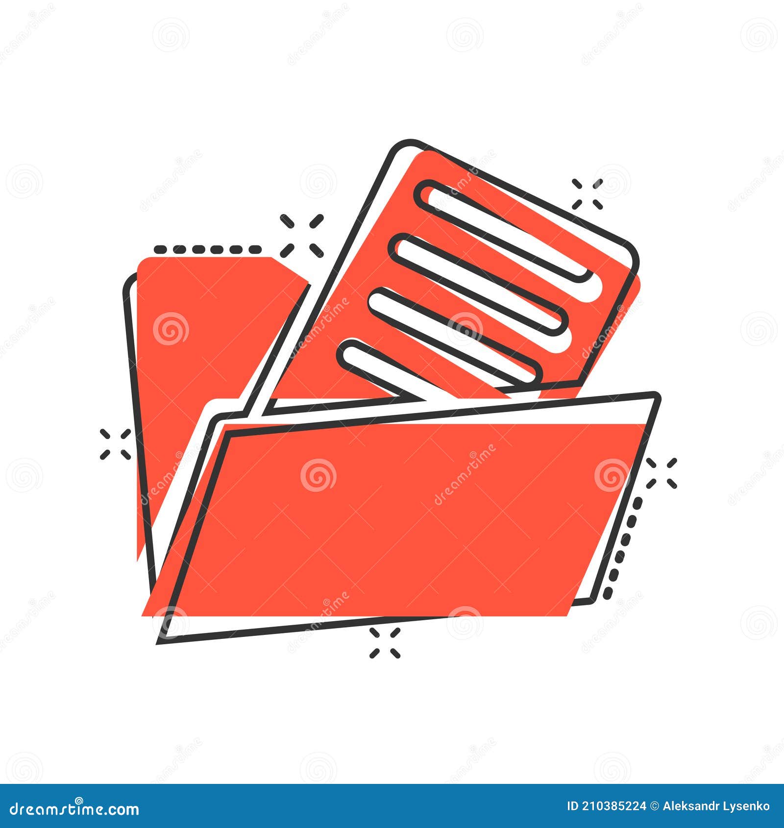 File Folder Icon In Comic Style. Documents Archive Cartoon Vector ...