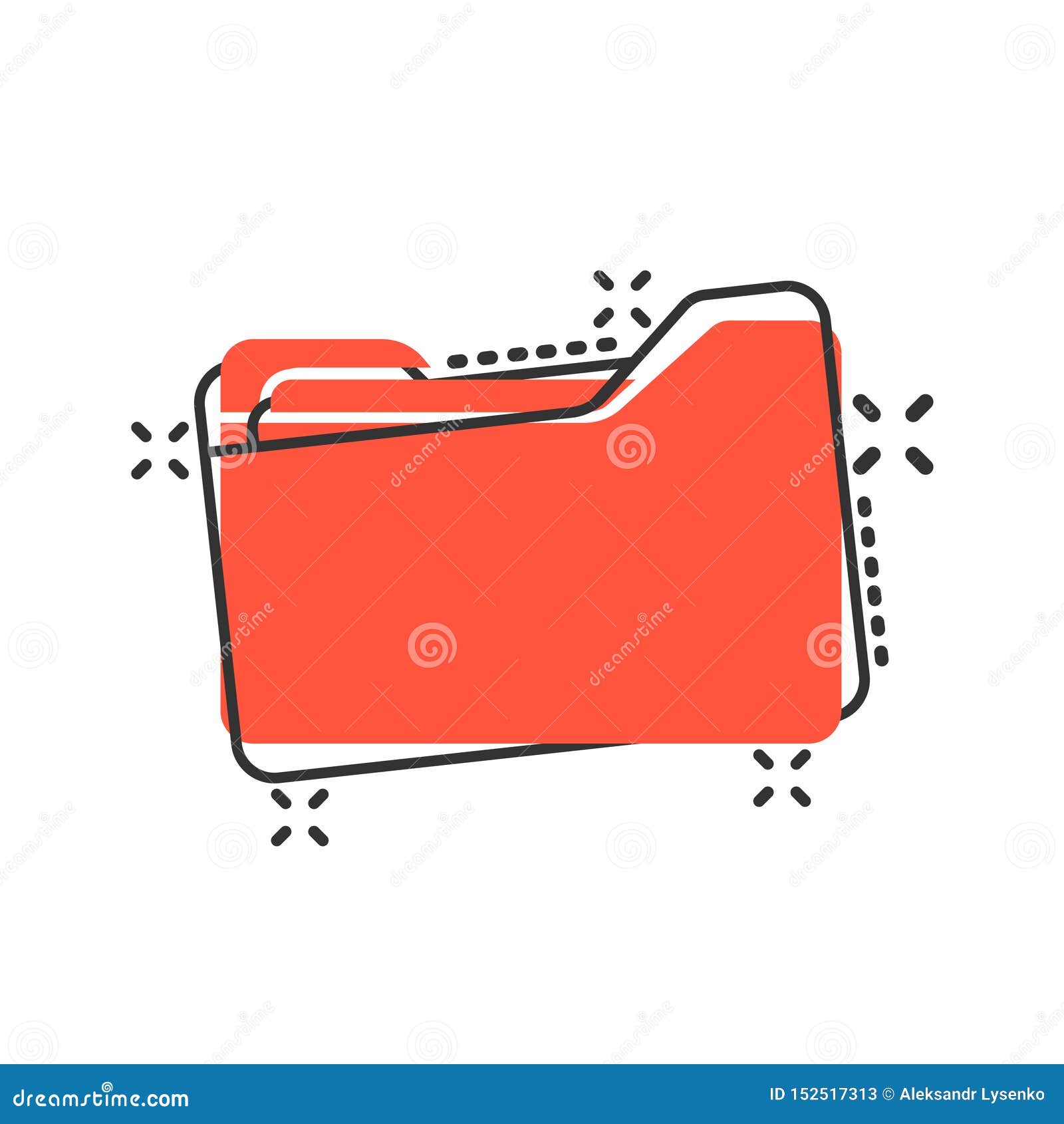 File Folder Icon in Comic Style. Documents Archive Vector Cartoon ...