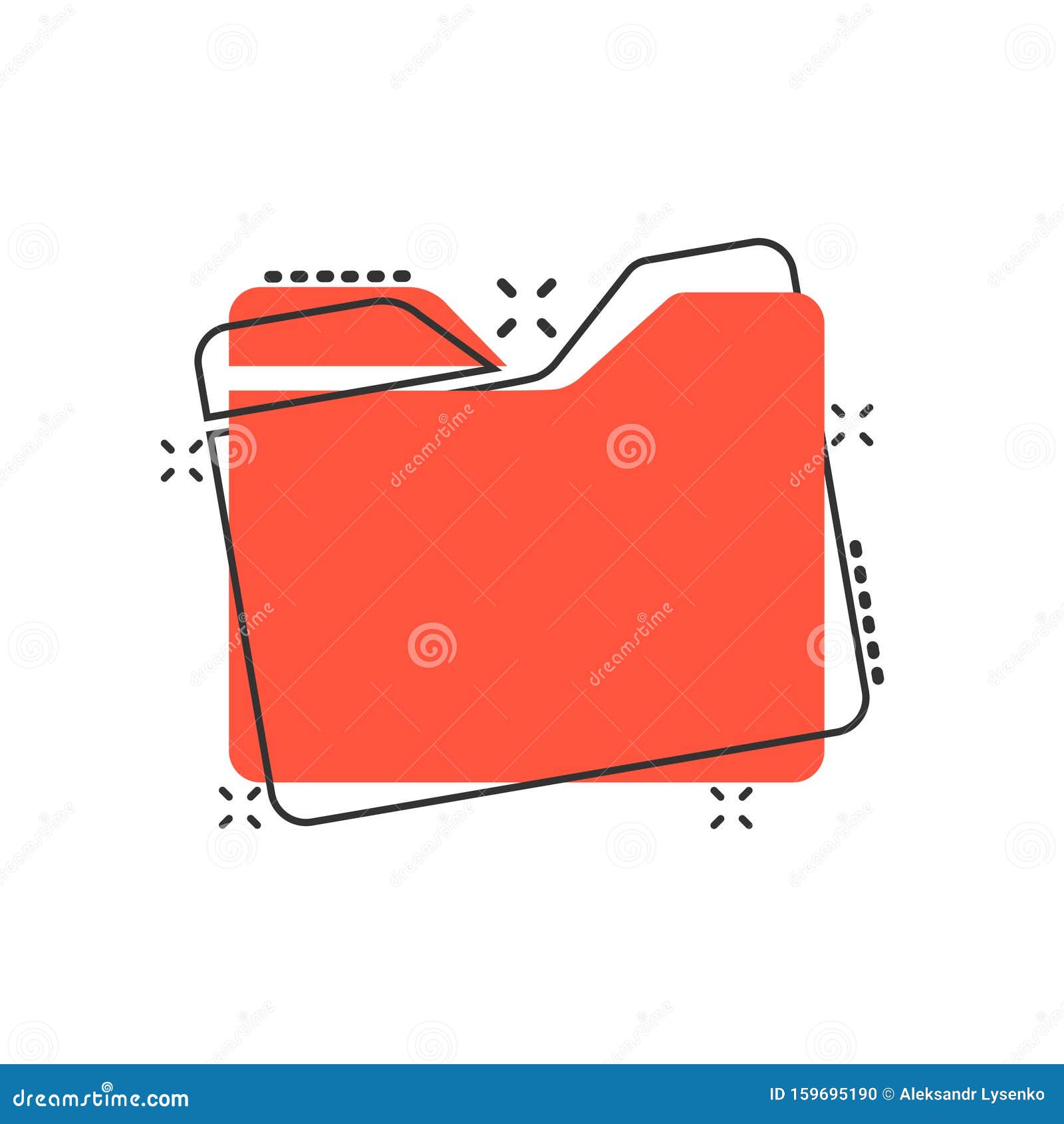 File Folder Icon in Comic Style. Documents Archive Vector Cartoon ...