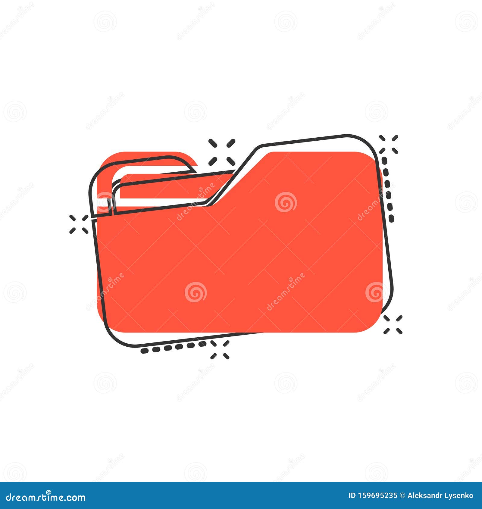 File Folder Icon in Comic Style. Documents Archive Vector Cartoon ...