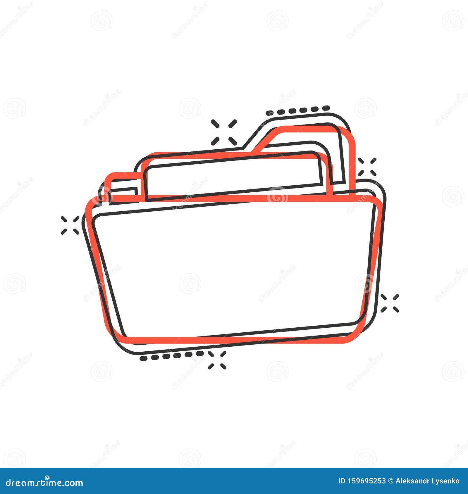File Folder Icon in Comic Style. Documents Archive Vector Cartoon ...