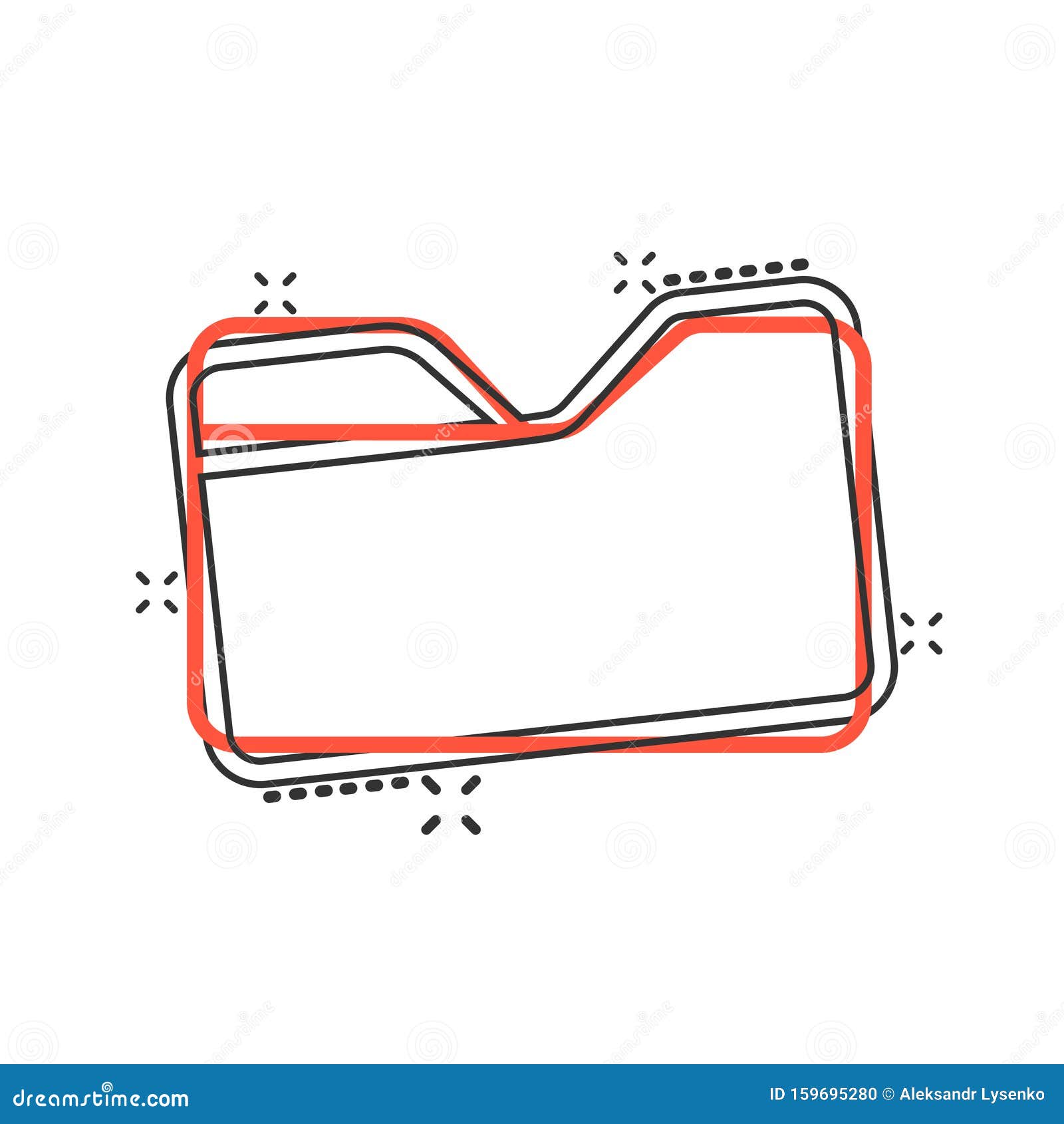 File Folder Icon in Comic Style. Documents Archive Vector Cartoon ...