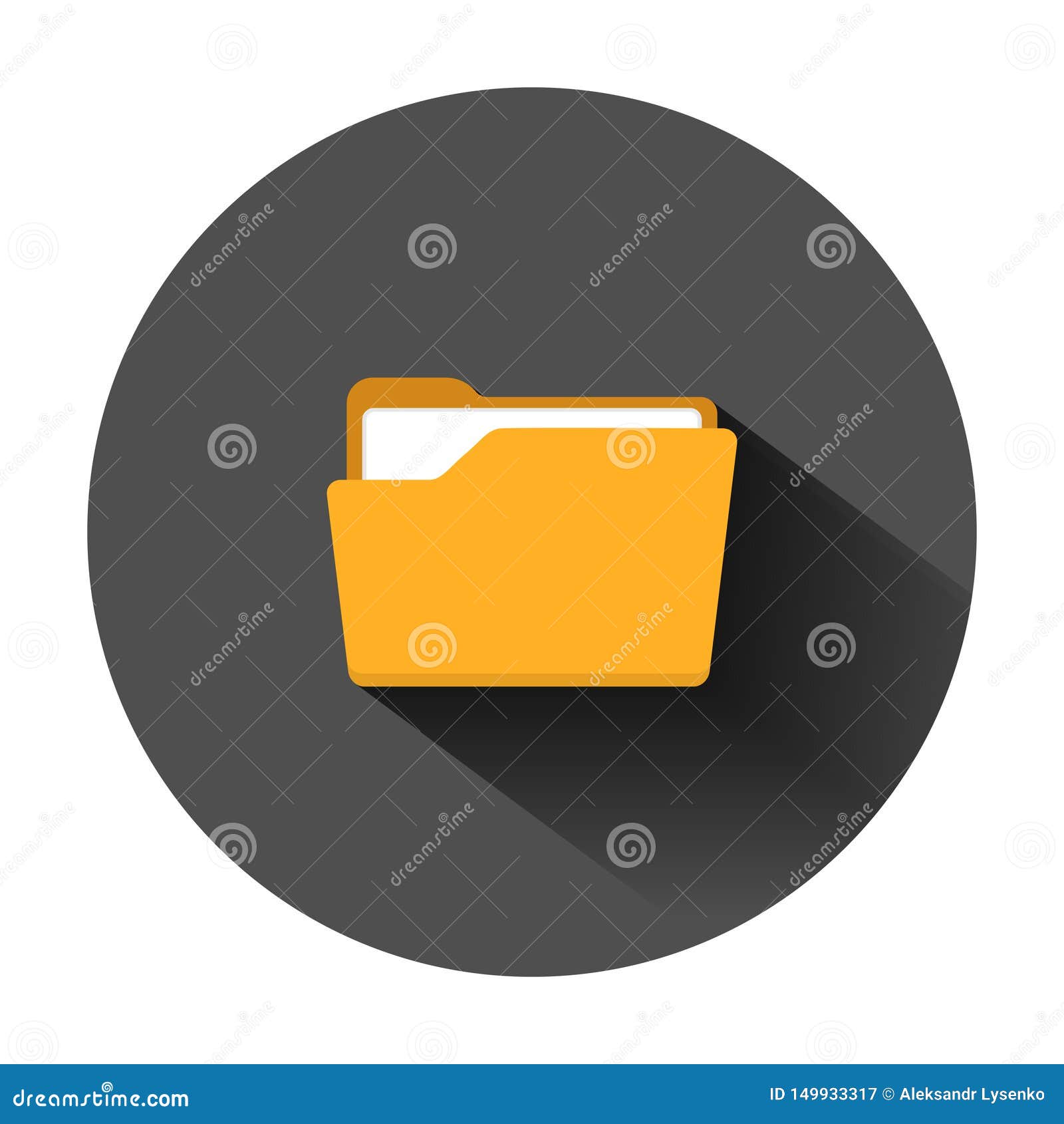 File Folder Icon in Flat Style. Documents Archive Vector Illustration ...