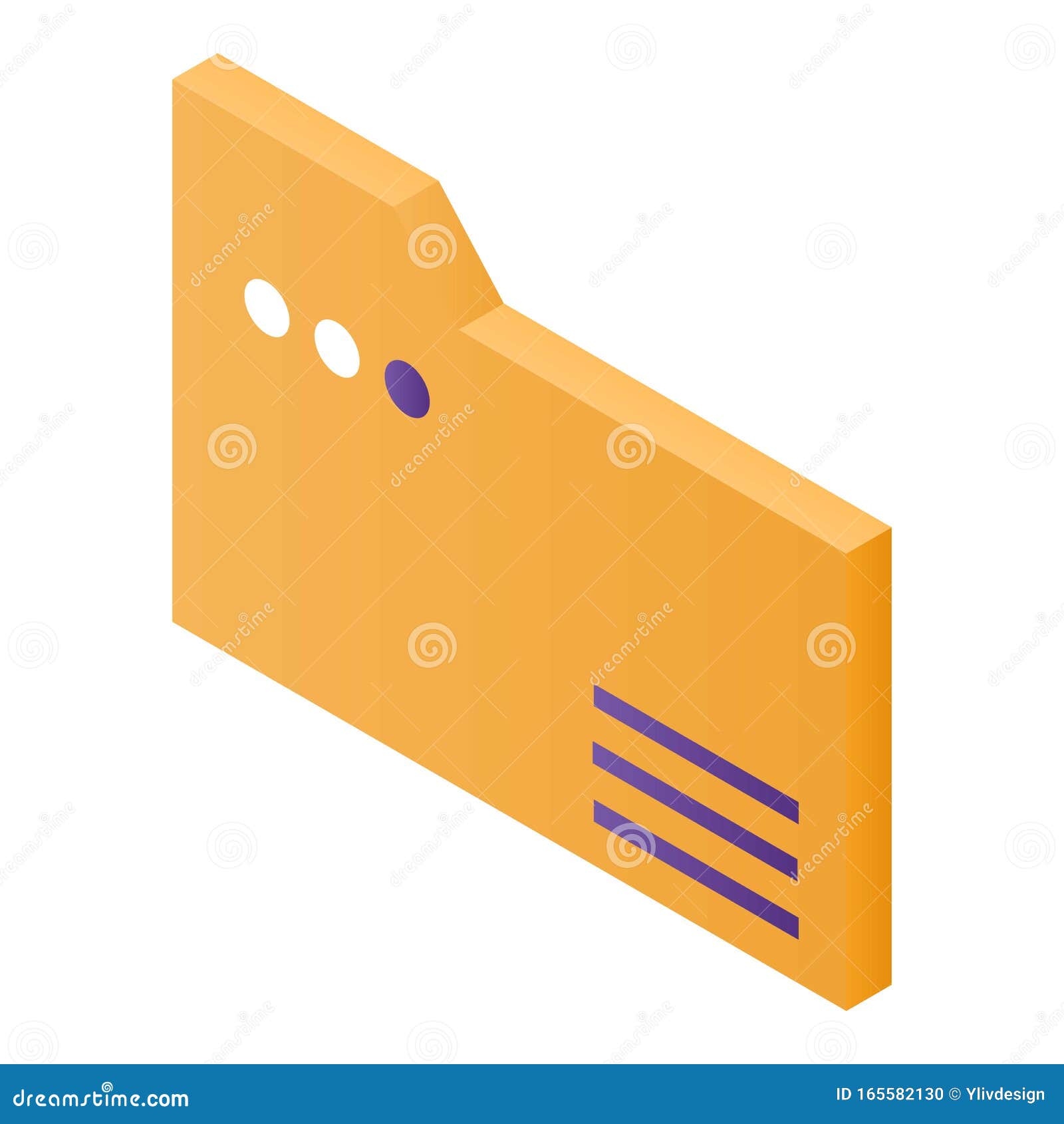 File Folder Icon, Isometric Style Stock Vector - Illustration of ...