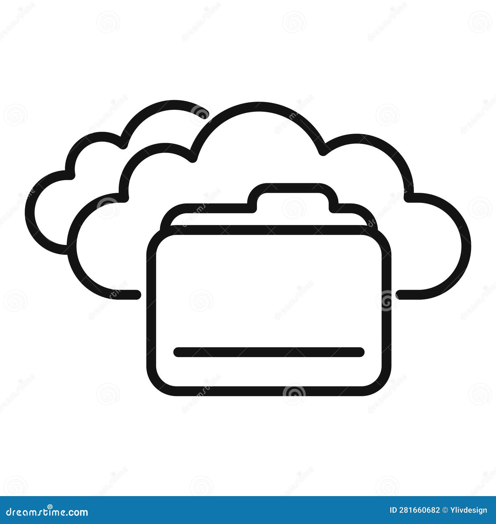 File Folder Icon Outline Vector. Data Cloud Stock Vector - Illustration ...