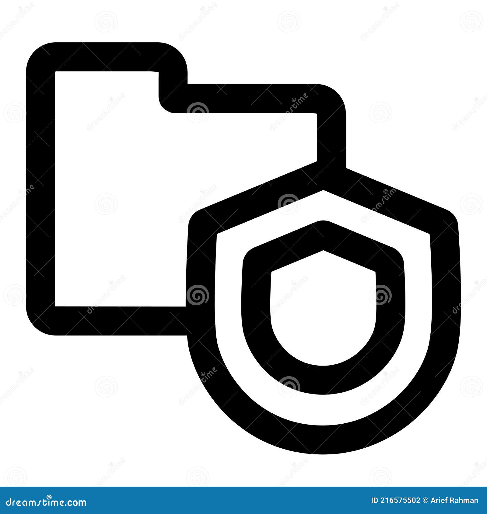 File Folder Icon. File Folder with Protection Shield Illustration. Flat ...