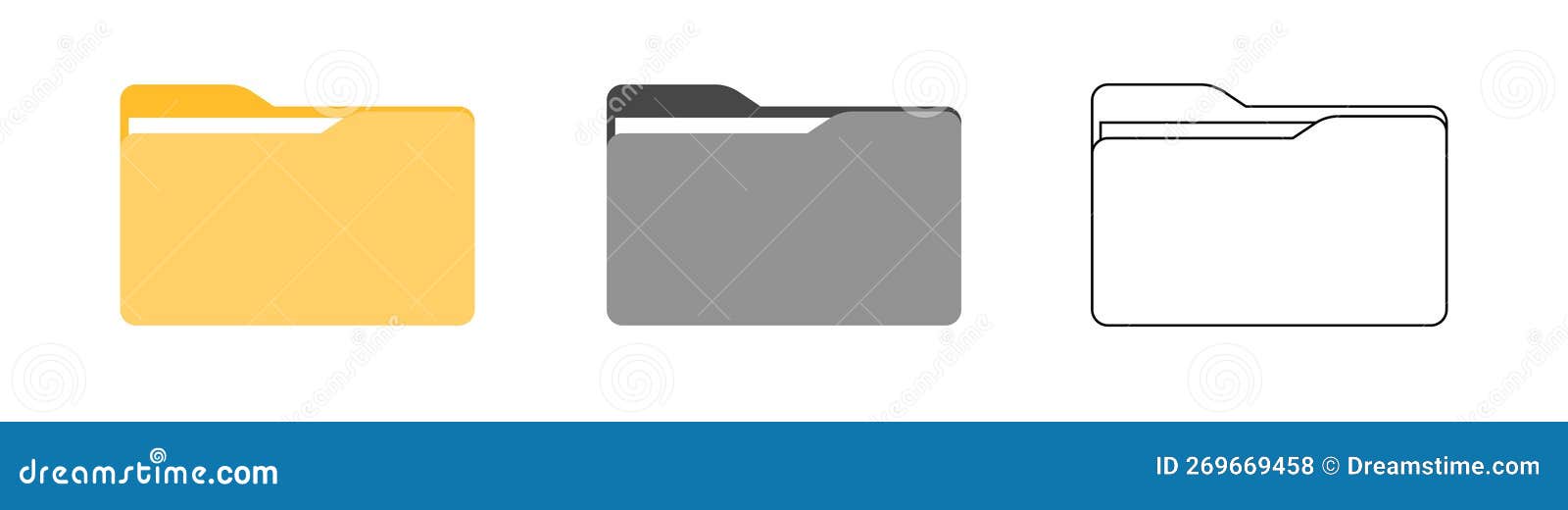File Folder Icon Set. Design for App, Logo Stock Vector - Illustration ...