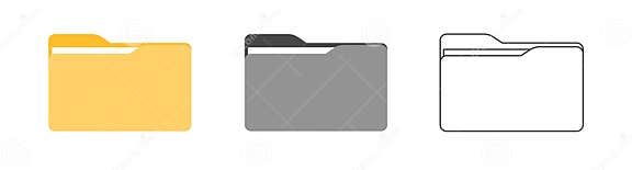 File Folder Icon Set. Design for App, Logo Stock Vector - Illustration ...