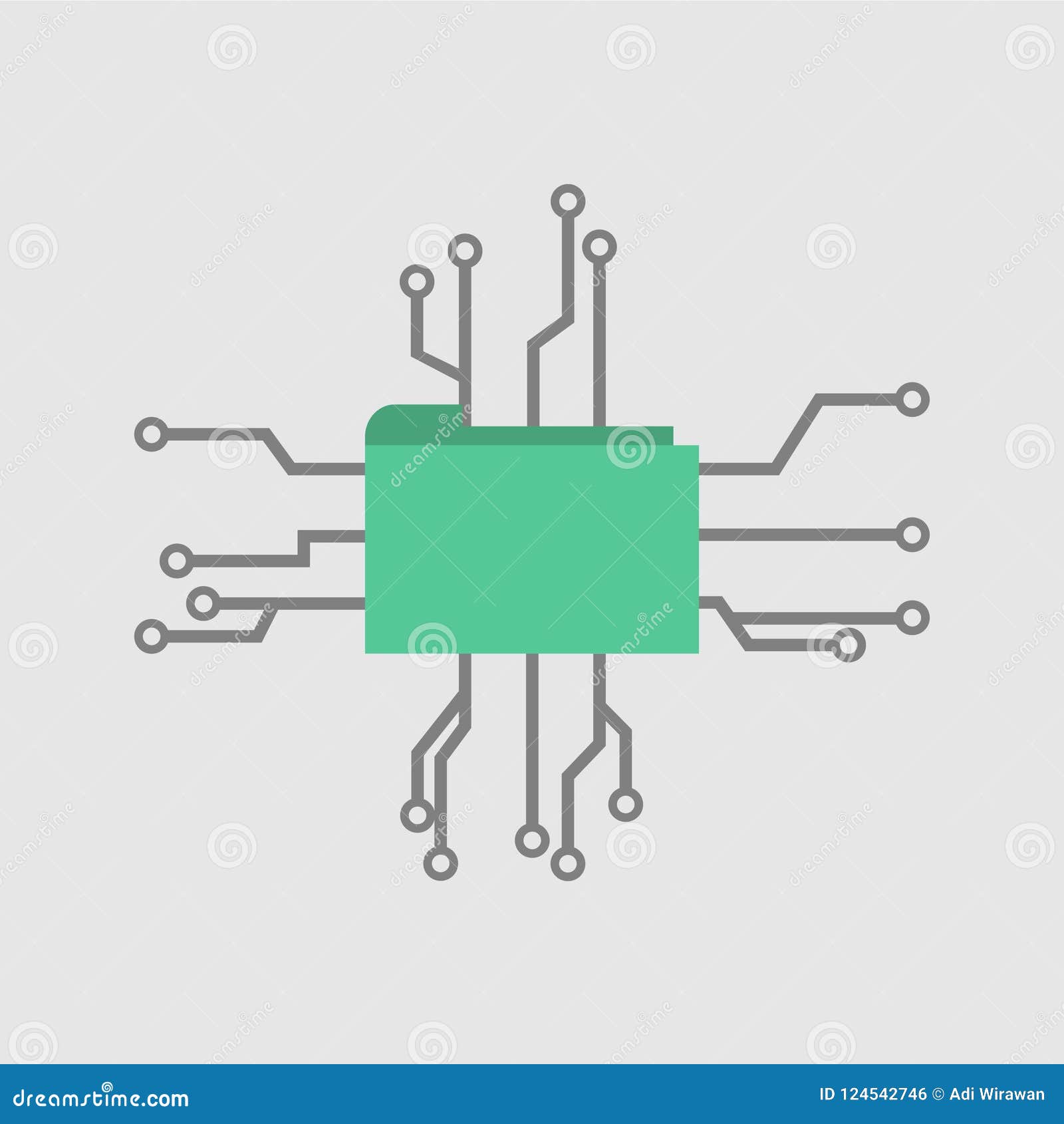 File Folder Icon Tech Circuit Motherboard Stock Vector - Illustration ...