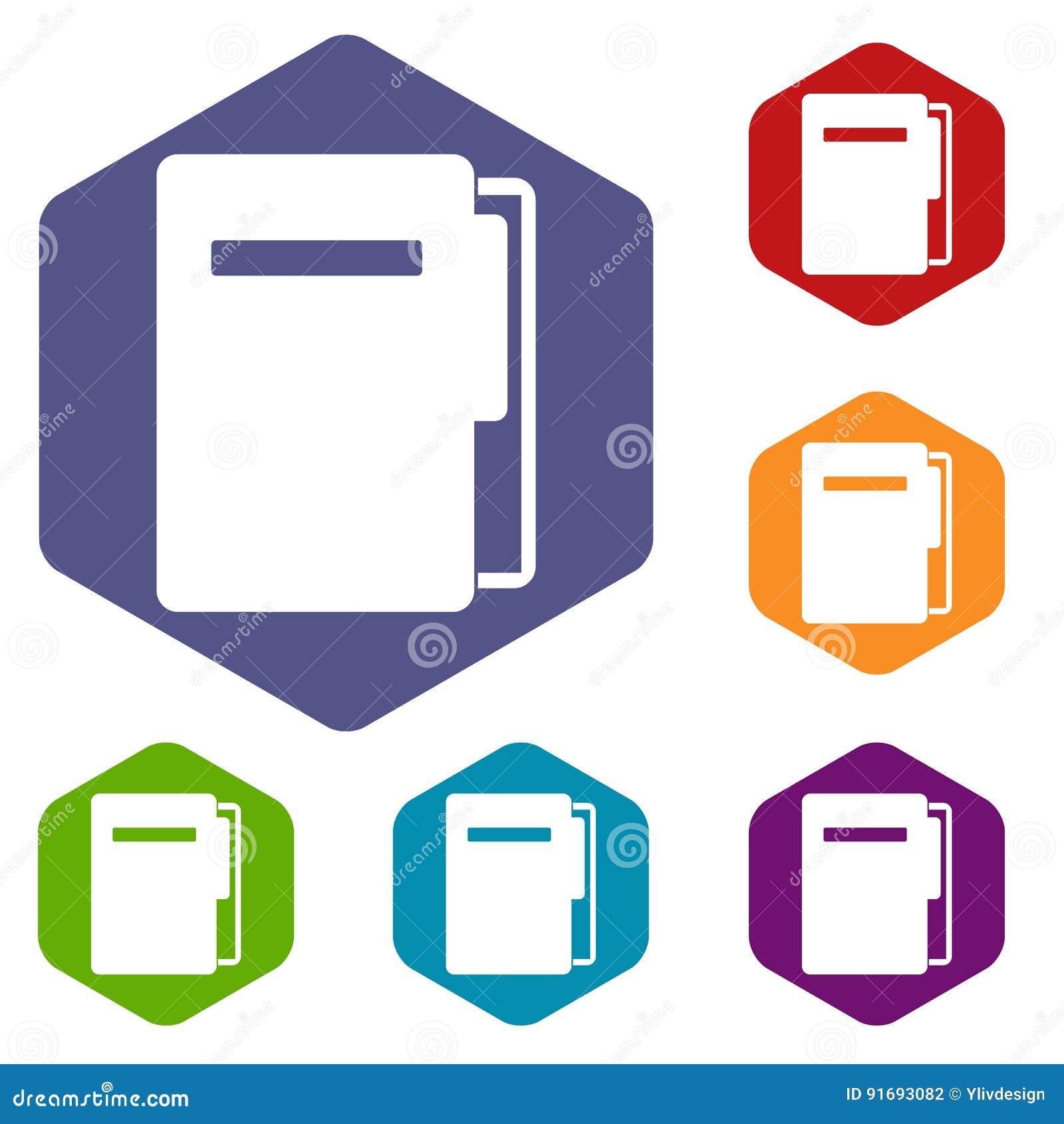 File Folder Icons Set Hexagon Stock Vector - Illustration of flat, file ...