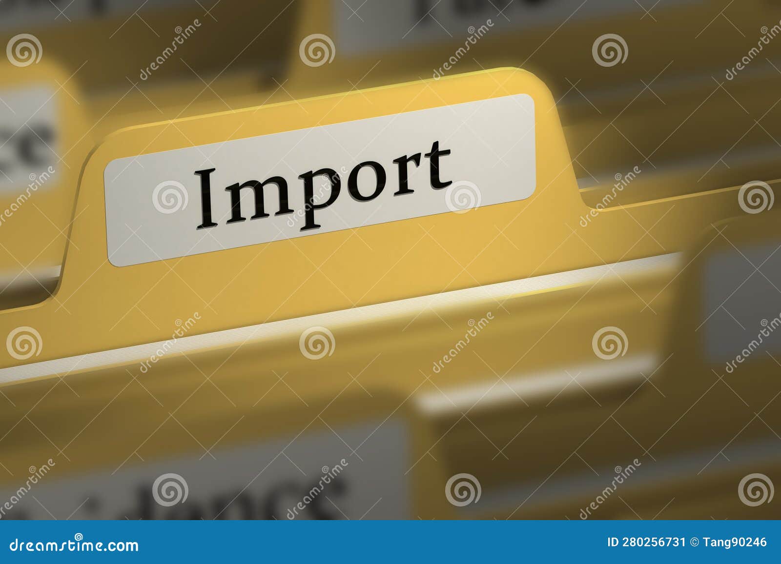 File Folder with Import Tab Stock Illustration - Illustration of firm ...