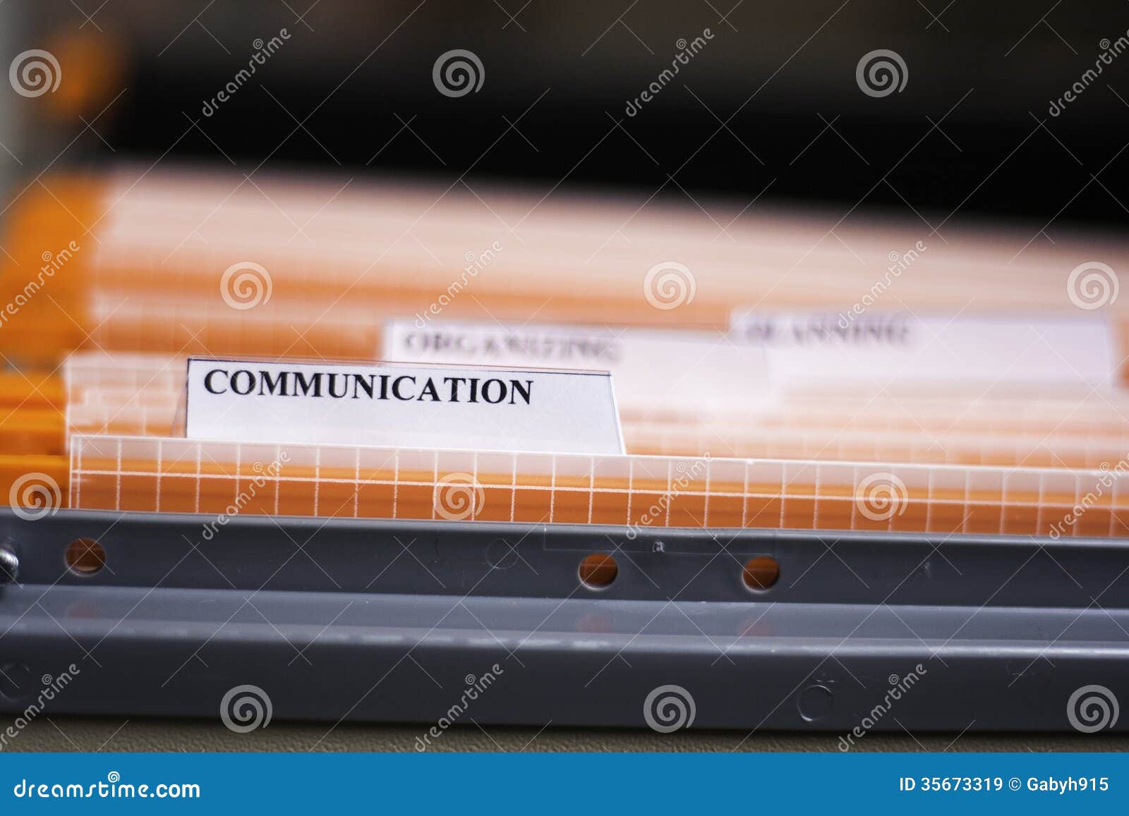 File Folder Labeled Communication Stock Image - Image of information ...