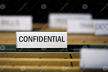 File Folder Labeled Confidential Stock Image - Image of office, inside ...