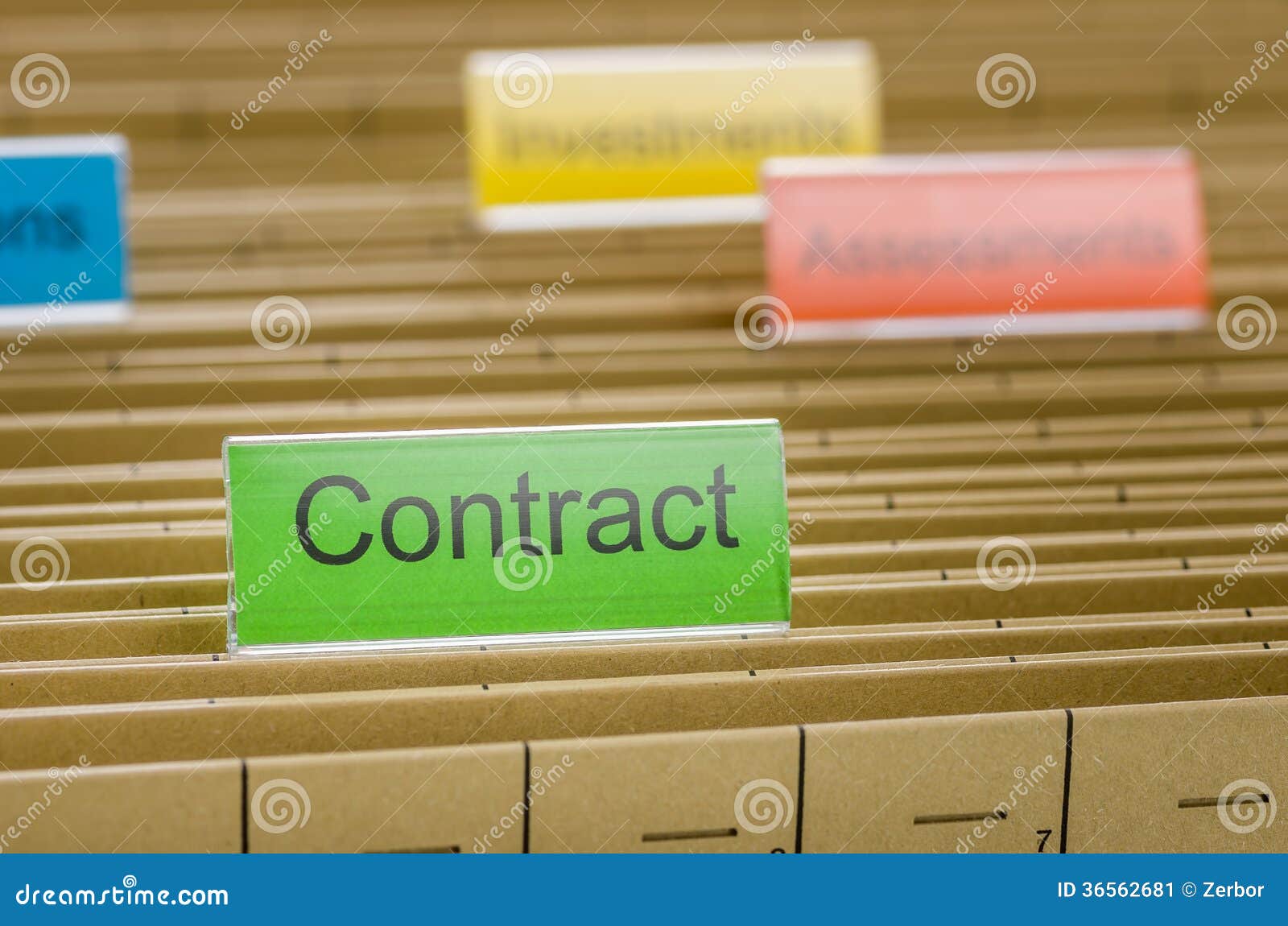 File Folder Labeled with Contract Stock Image - Image of contract ...
