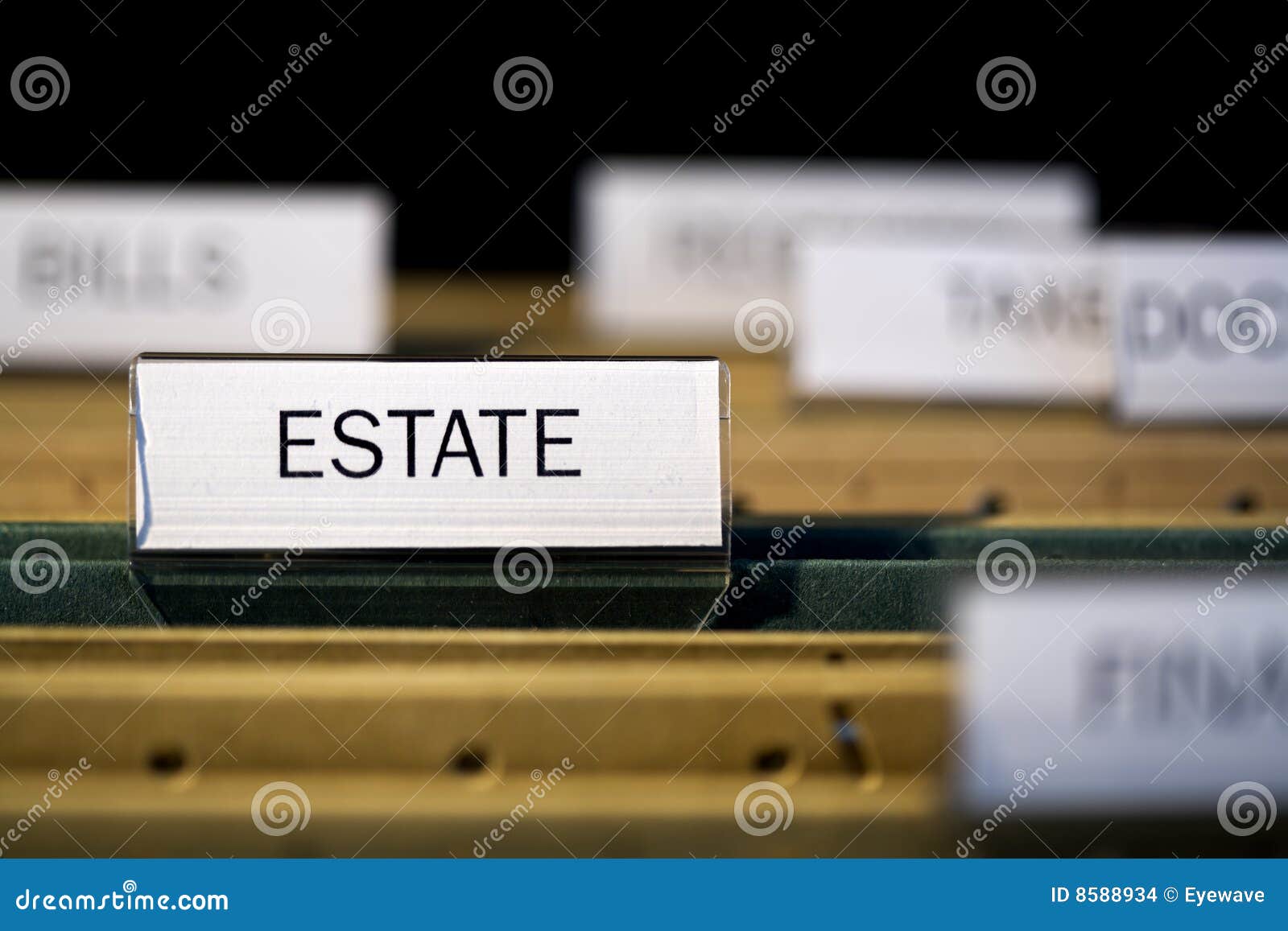 File folder labeled estate stock photo. Image of cabinet - 8588934