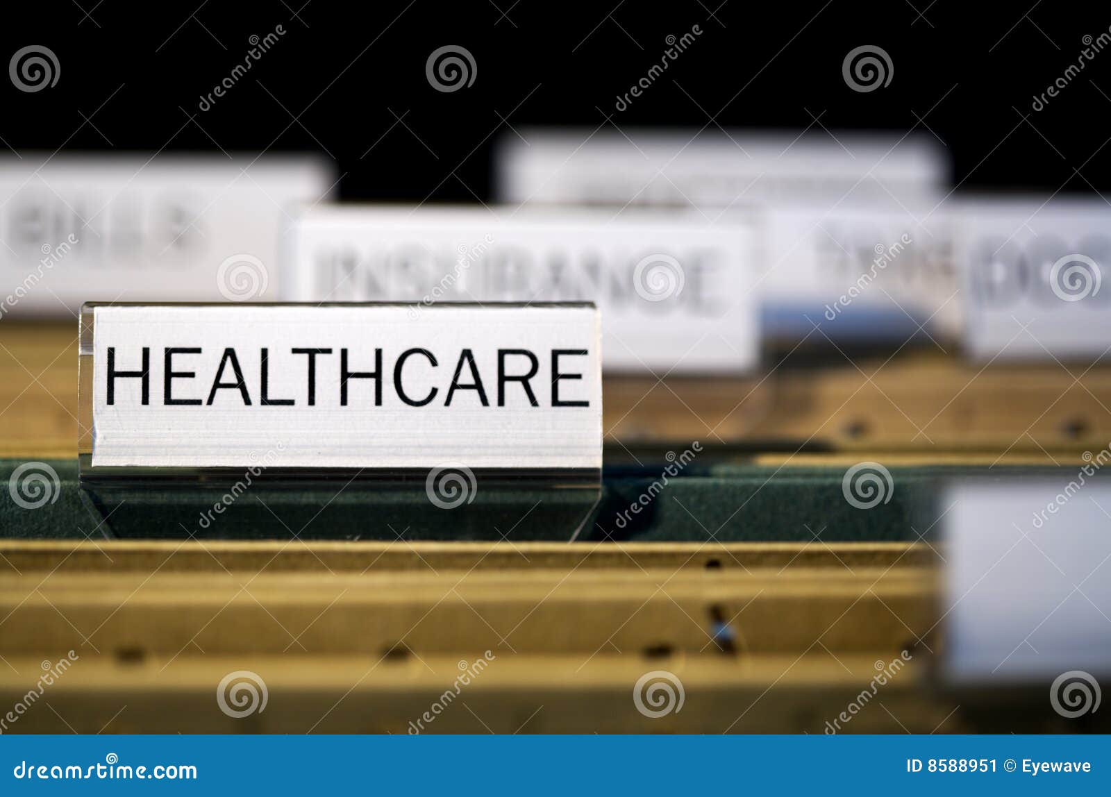 File Folder Labeled Healthcare Stock Image - Image of focus, business ...