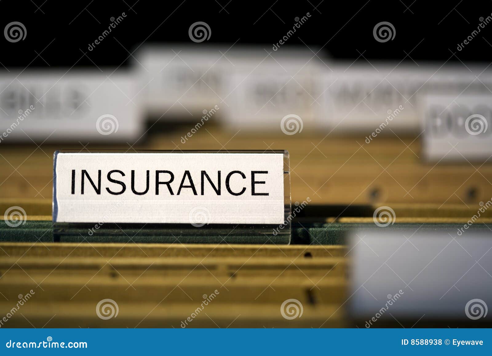 File Folder Labeled Insurance Stock Photo - Image of inside, filing ...