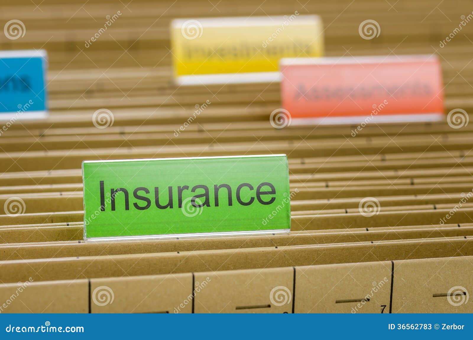 File Folder Labeled with Insurance Stock Image - Image of accident ...