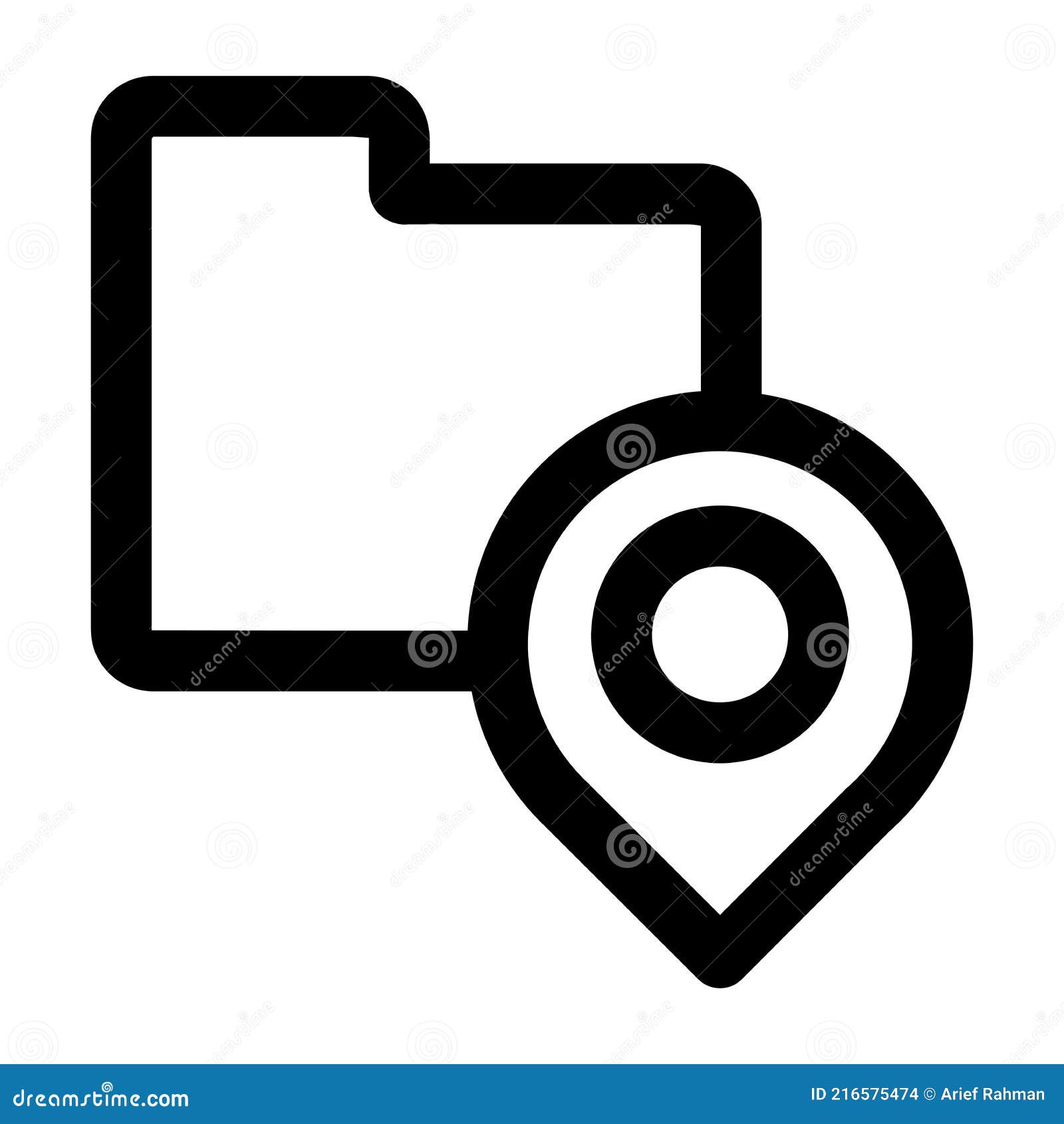 File Folder with Location Icon. File Folder Illustration. Flat Vector ...