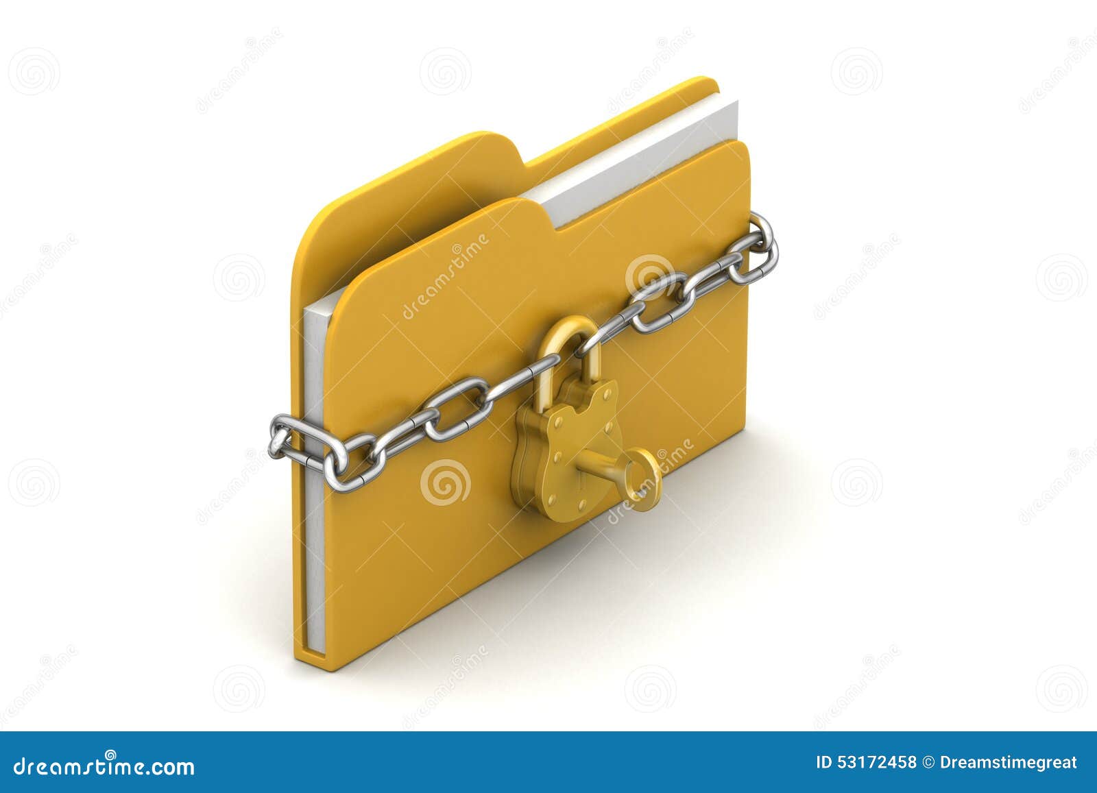 File Folder Locked with Chain Stock Illustration - Illustration of ...