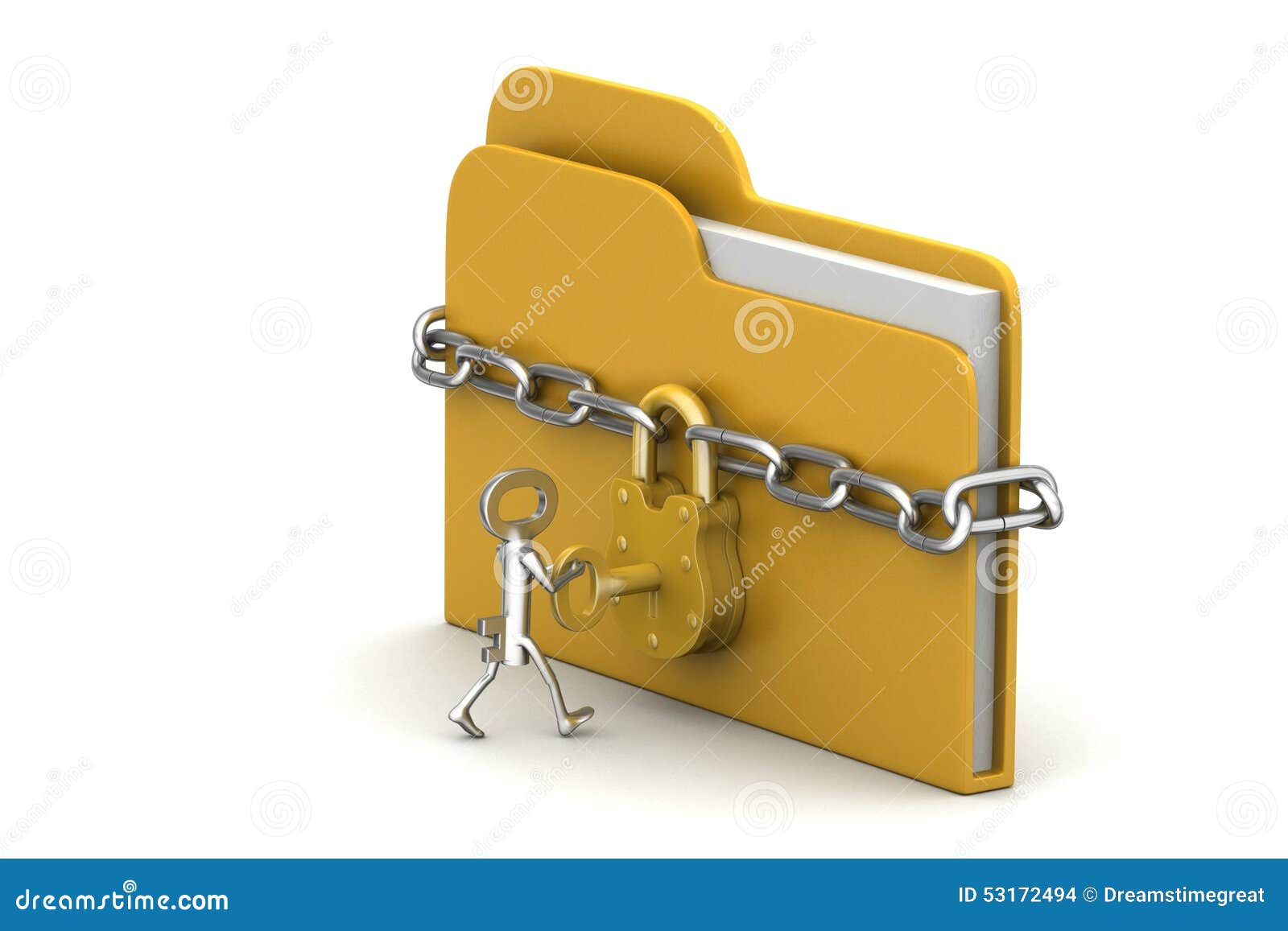 File Folder Locked with Chain Stock Illustration - Illustration of ...