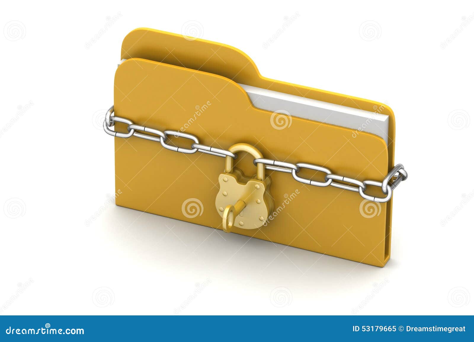 File Folder Locked with Chain Stock Illustration - Illustration of ...