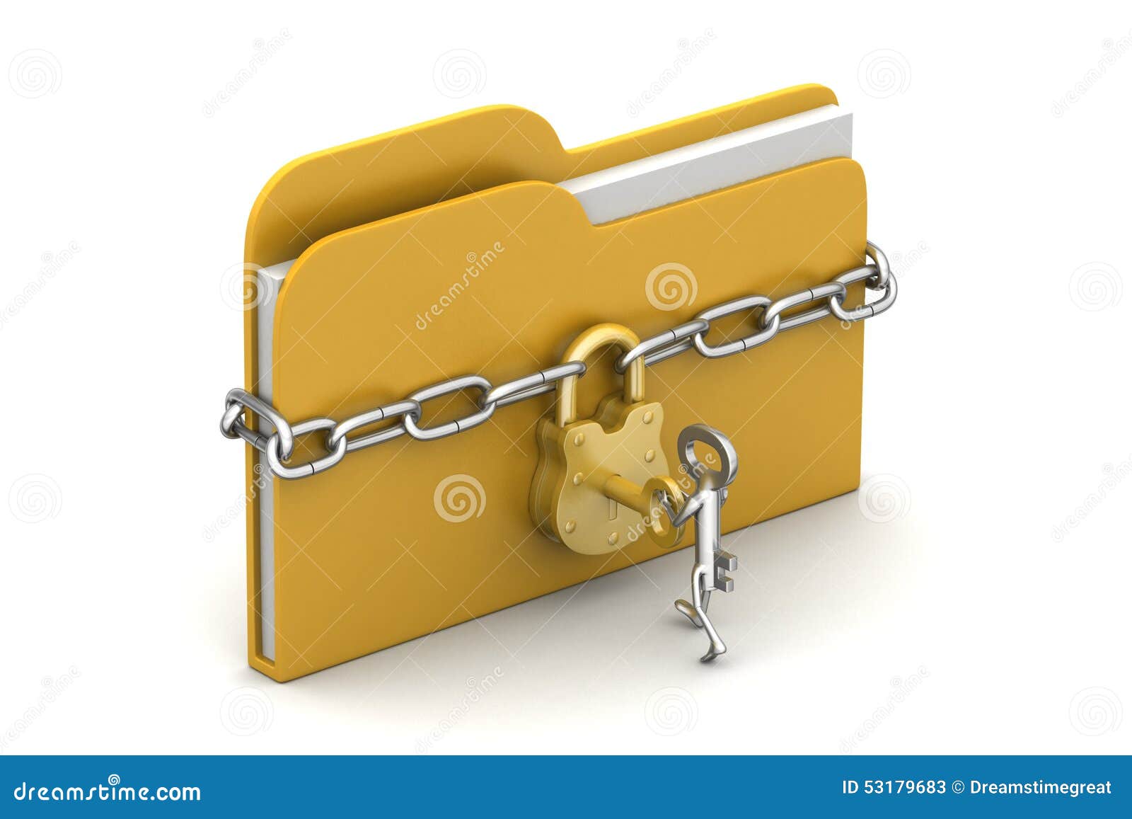 File Folder Locked with Chain Stock Illustration - Illustration of ...