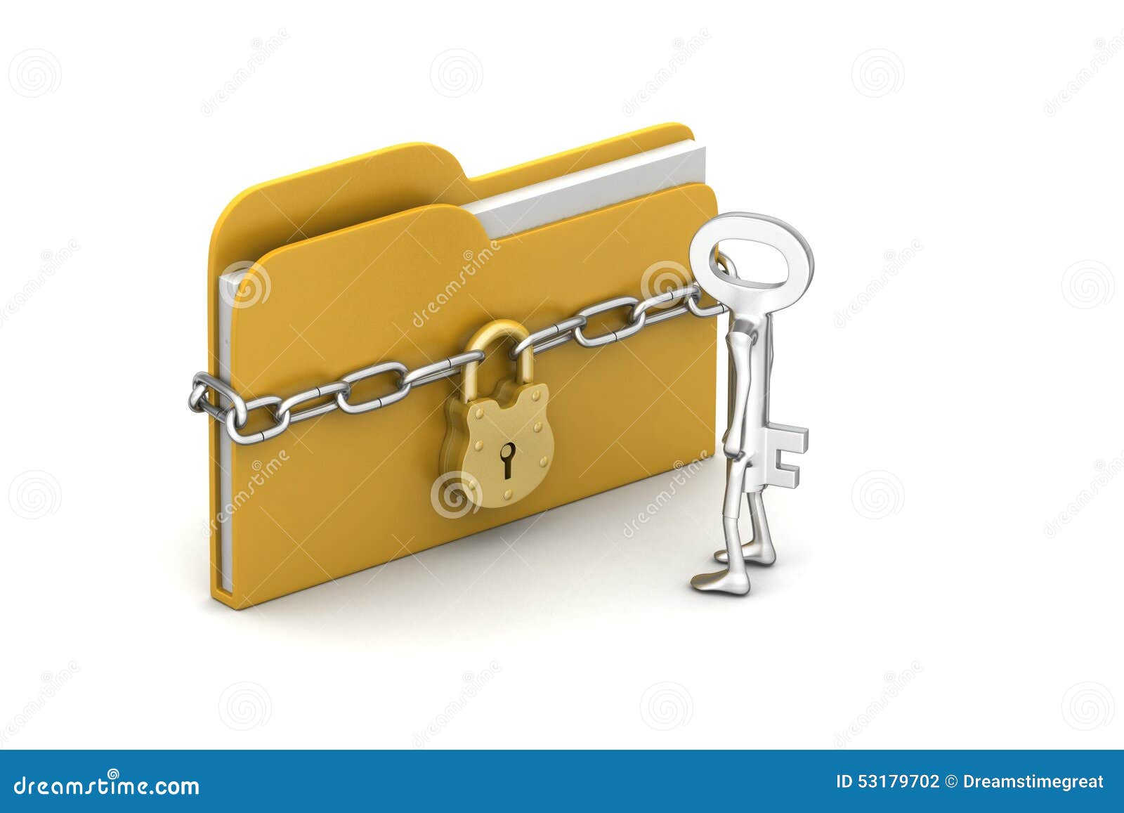 File Folder Locked with Chain Stock Illustration - Illustration of ...
