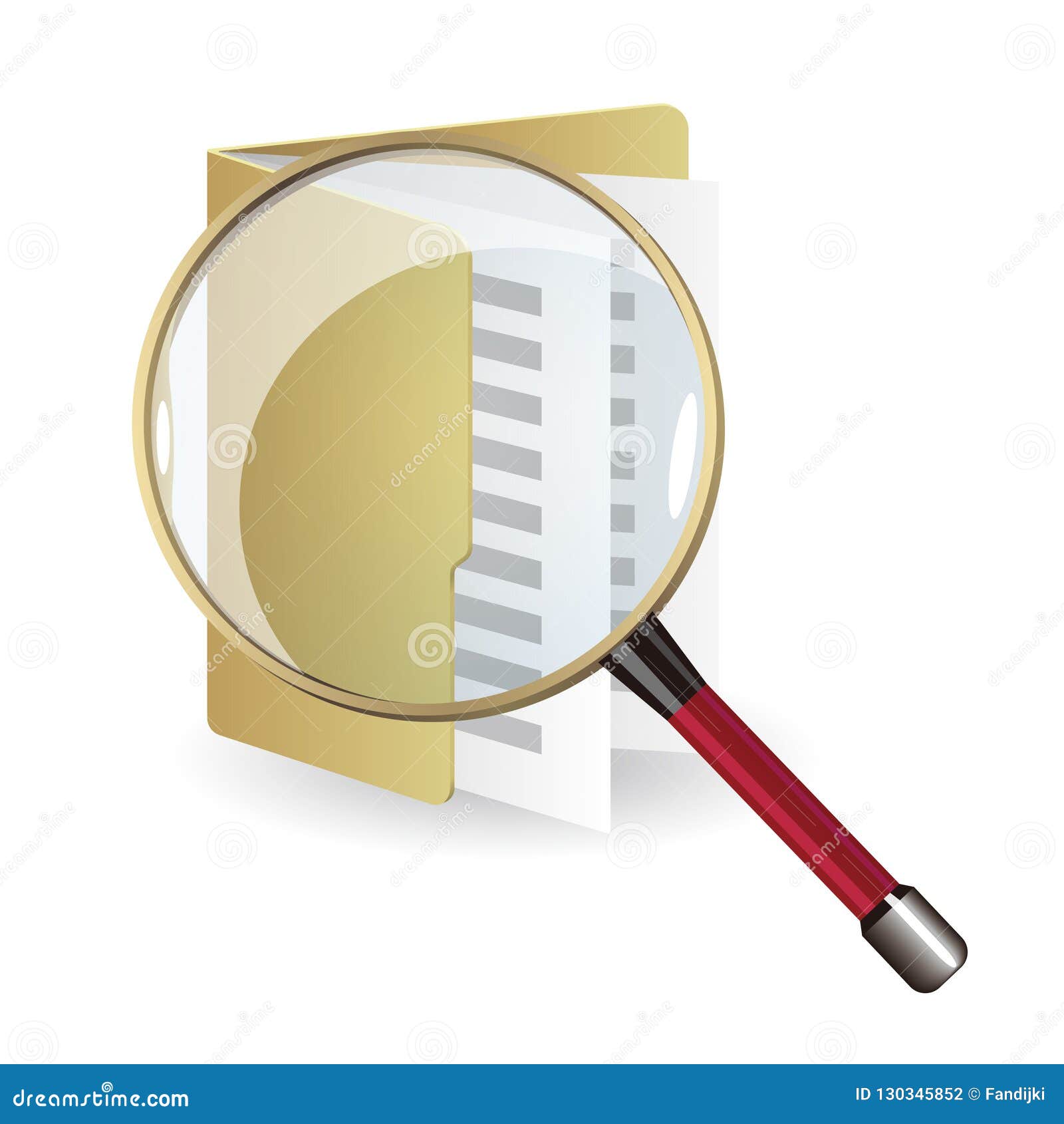 File Folder and Magnifier on it . Stock Vector - Illustration of ...
