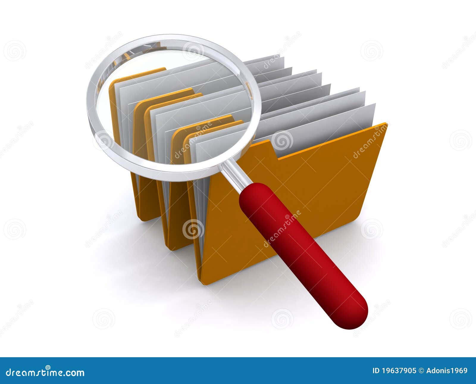 File Folder Magnifying Glass Stock Illustration - Illustration of ...