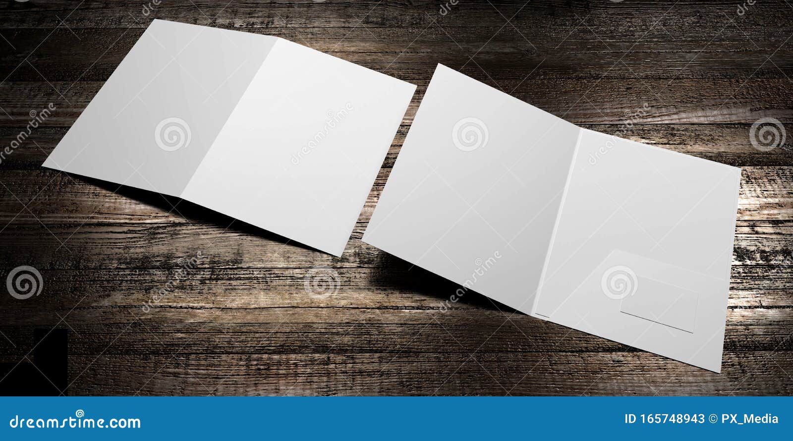 File Folder Mockup - Open and Closed - 3D Rendering Stock Illustration ...