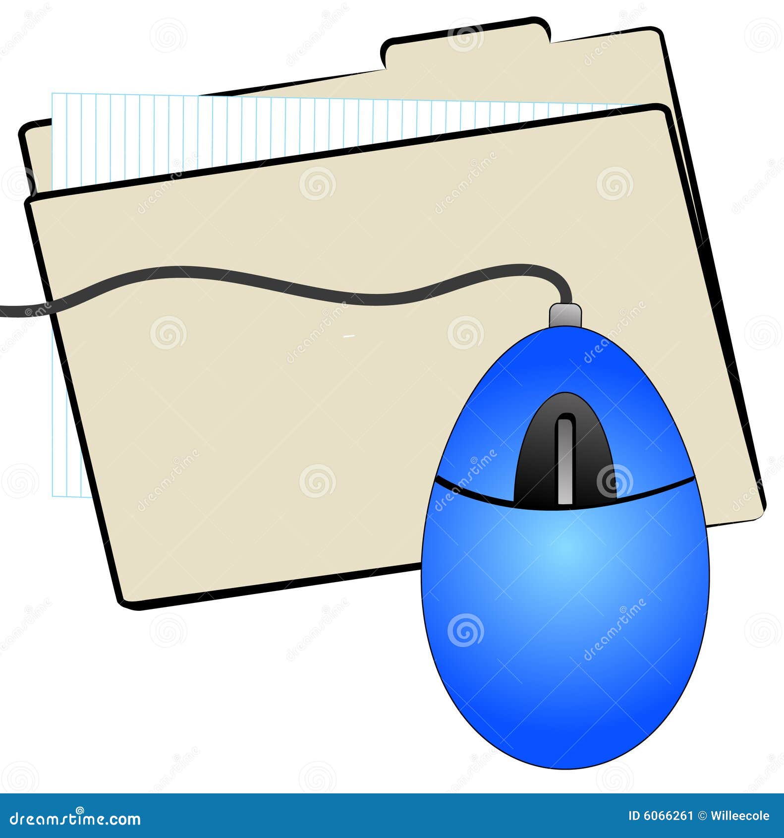File folder and mouse stock vector. Illustration of folder - 6066261