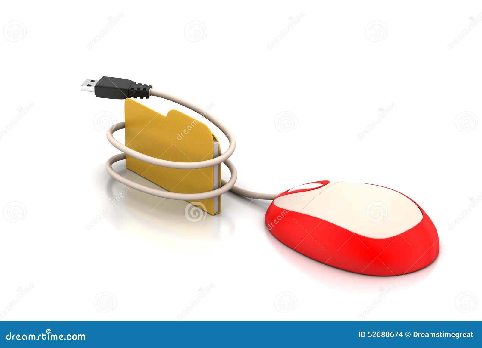 File folder with mouse stock illustration. Illustration of document ...