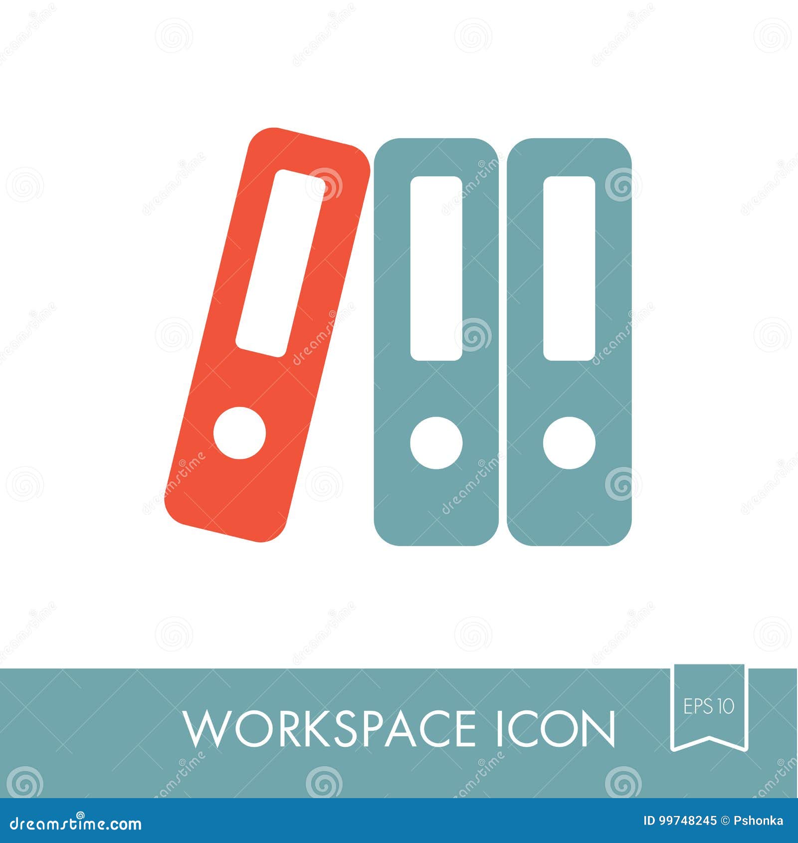 File Folder Outline Icon. Workspace Sign Stock Vector - Illustration of ...