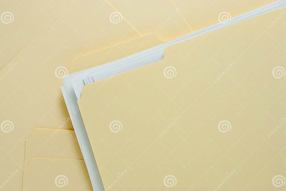 File Folder with Paper on Messy Pile Stock Photo - Image of school ...