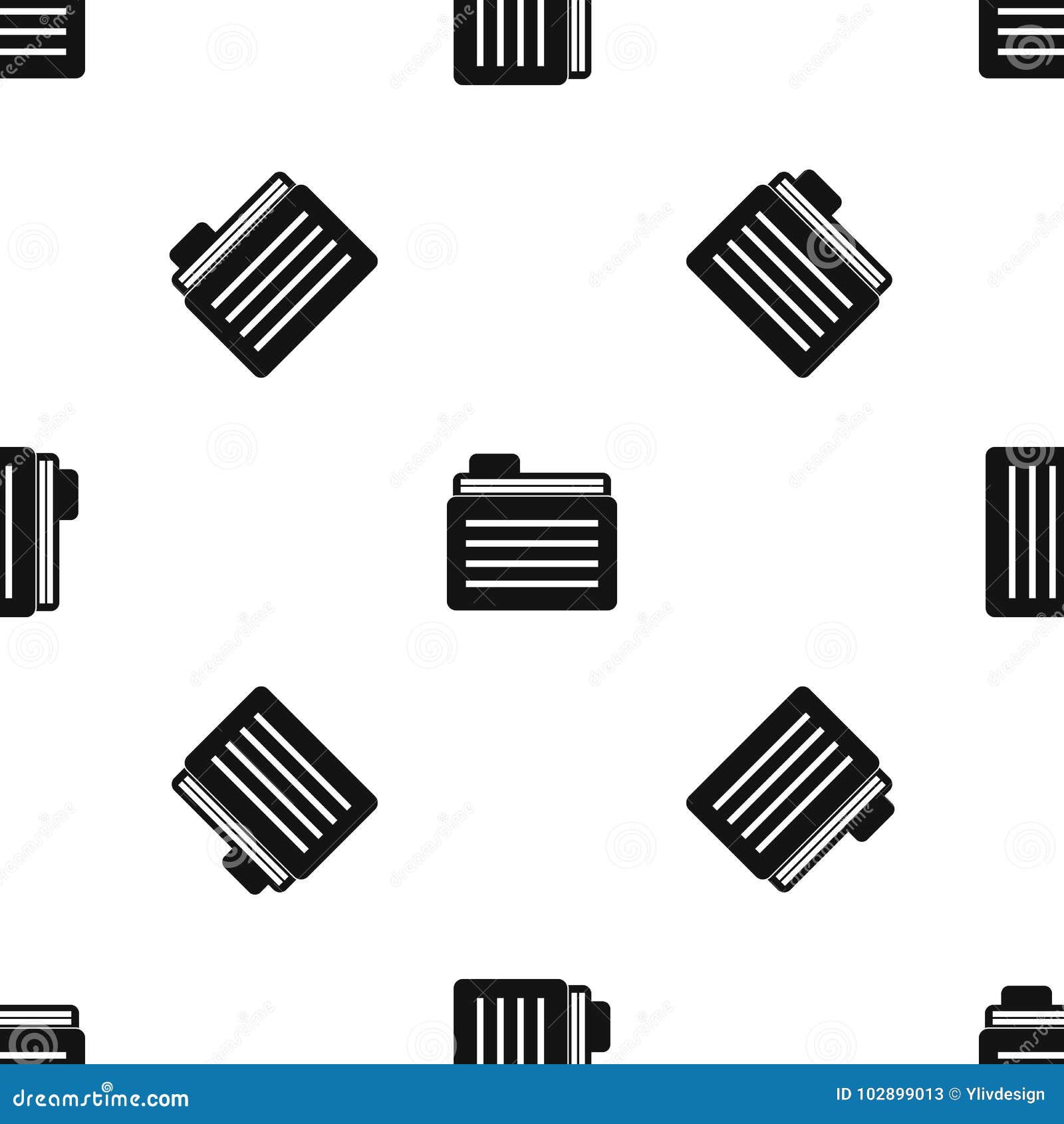 File Folder Pattern Seamless Black Stock Vector - Illustration of ...