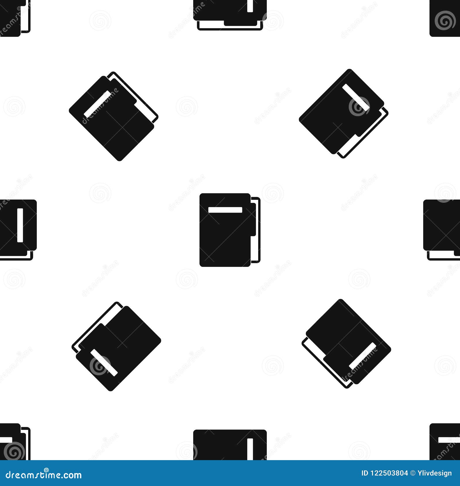 File Folder Pattern Seamless Black Stock Vector - Illustration of ...