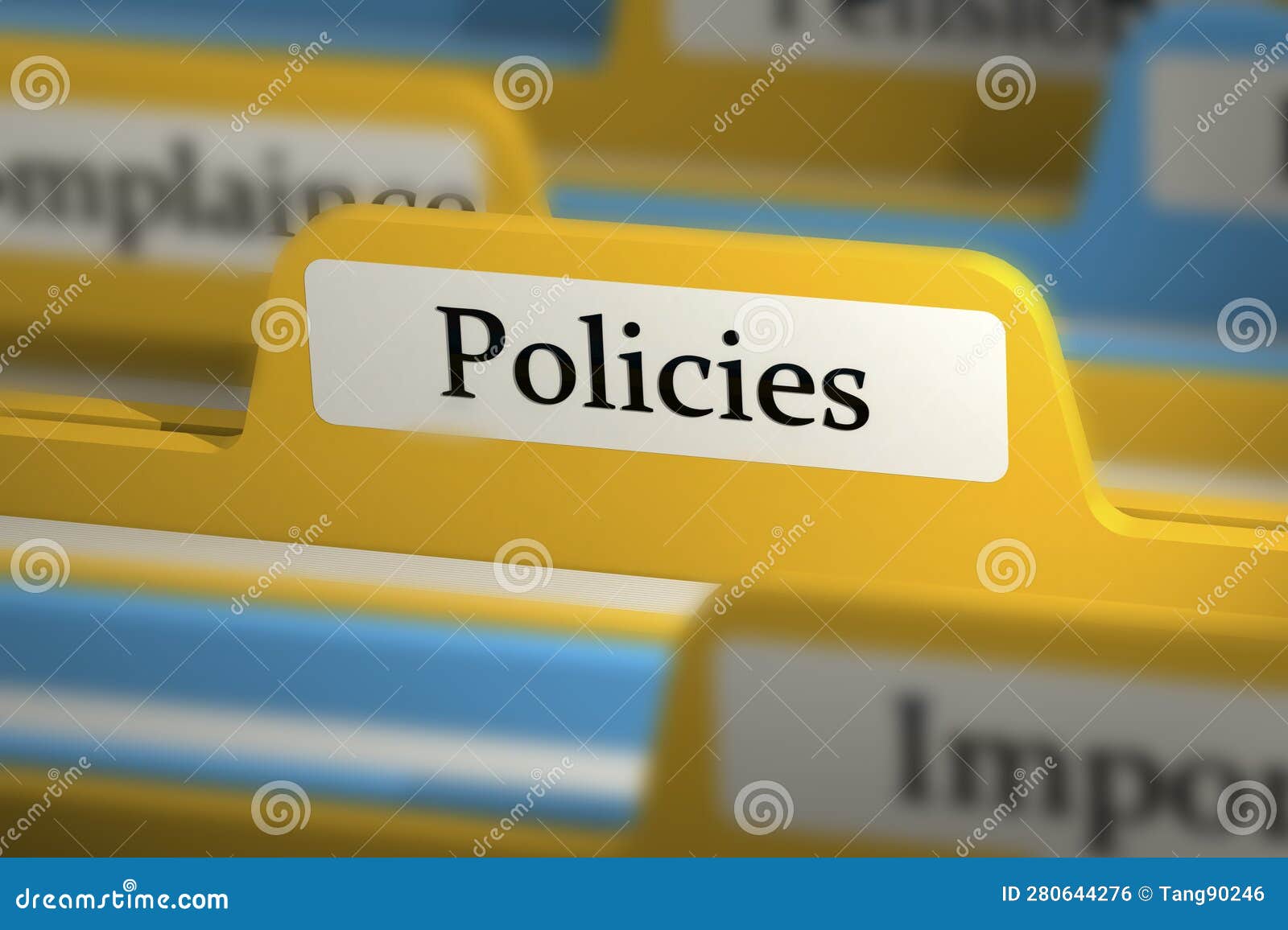 File Folder with Policies Tab Stock Illustration - Illustration of ...